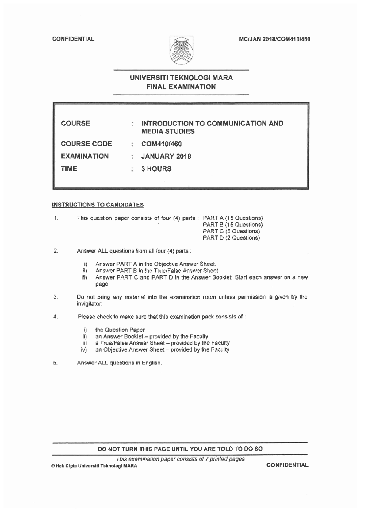 Faculty Communication AND Media Studies 2018 Session 1 - Degree COM410 460 - Asian Politics ...