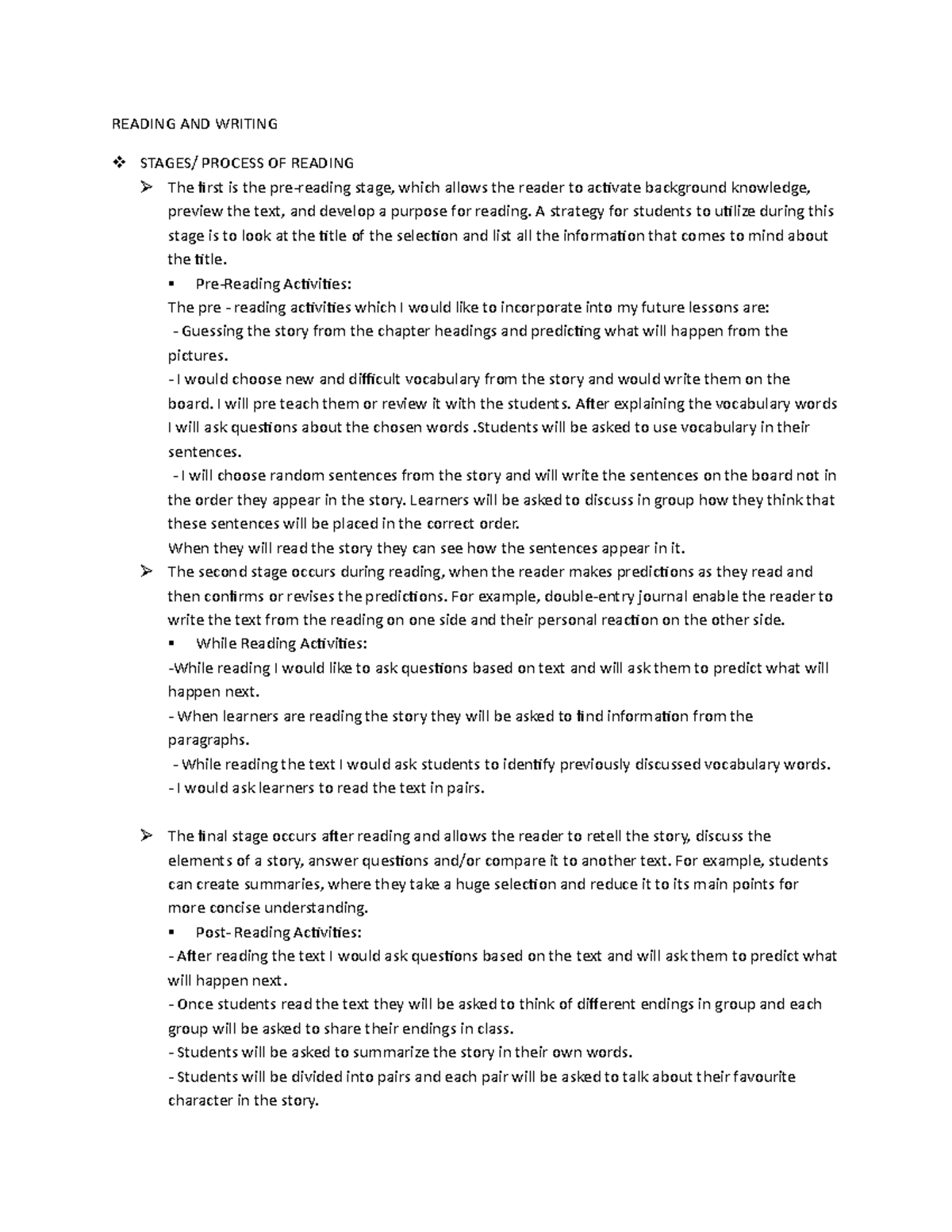 Reading-AND- Writing - READING AND WRITING STAGES/ PROCESS OF READING ...