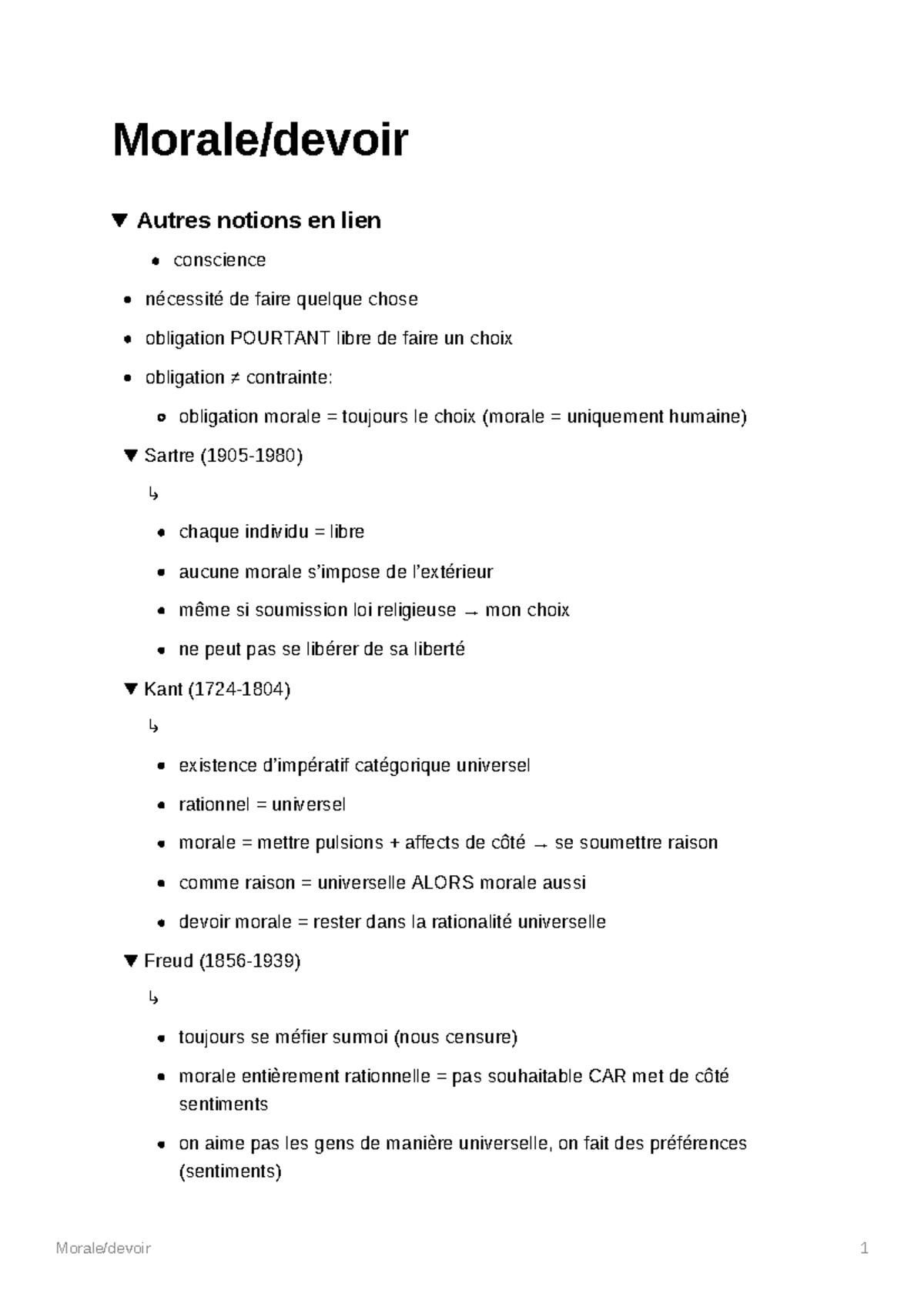 Philo (fiche) - Morale/devoir - Morale/devoir 1 Morale/devoir Autres notions en lien conscience ...