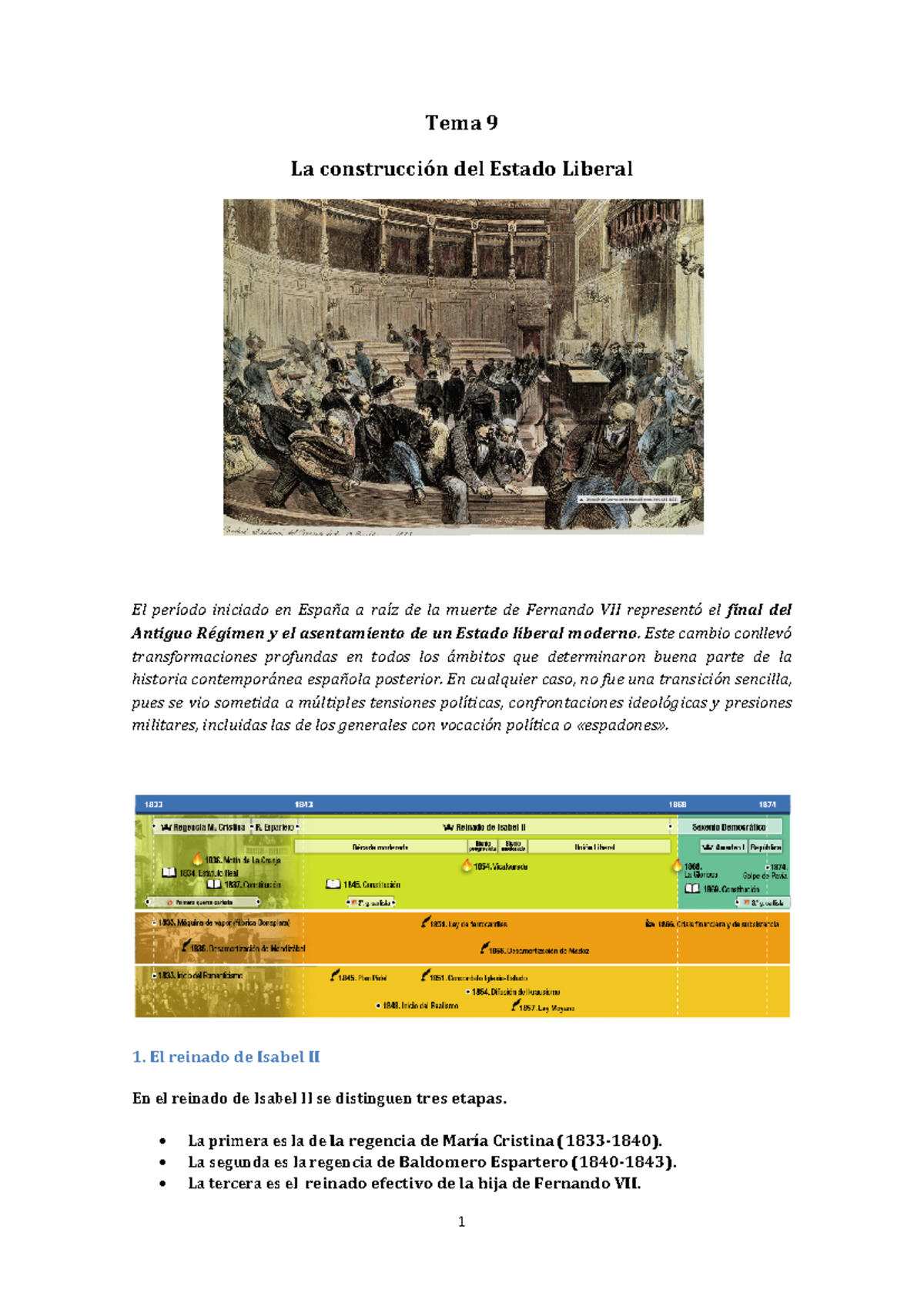 Tema 9 - La construcción del Estado Liberal - La construcción del Estado Liberal El período ...