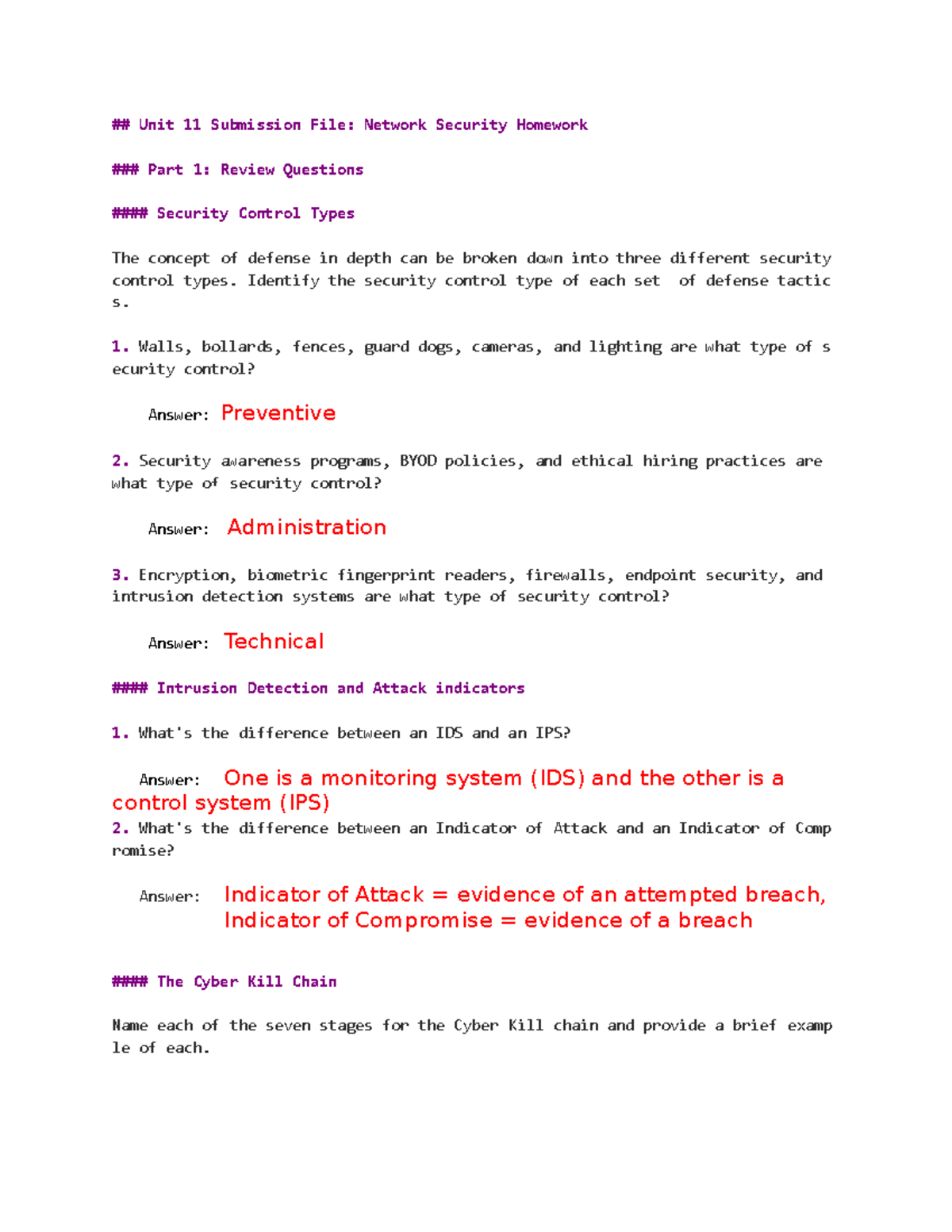 HW 11 MCrenshaw June 9 2022 - Unit 11 Submission File: Network Security Homework Part 1: Review ...