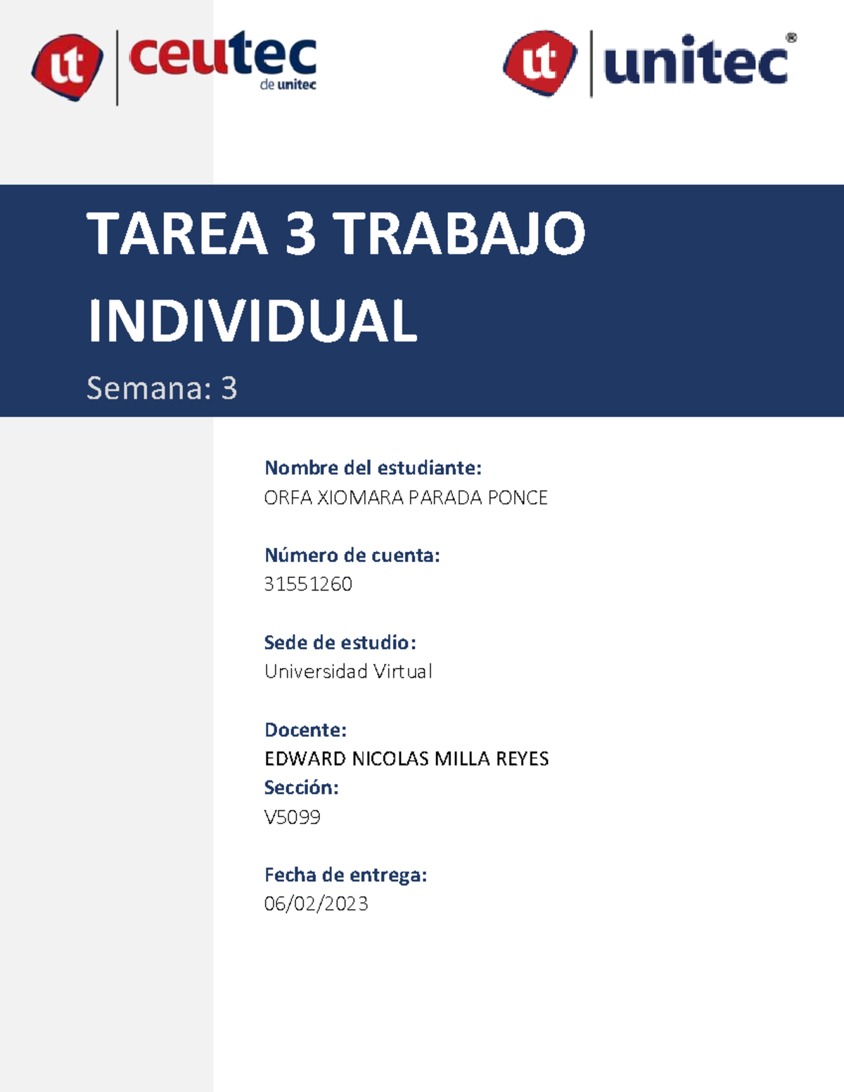 31551260 T3 DE Estadistica Individual - Nombre del estudiante: ORFA ...