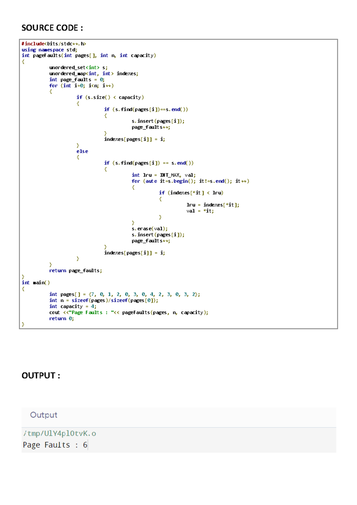 OS EXP5 - SOURCE CODE : #include using namespace std; int pageFaults(int - Studocu