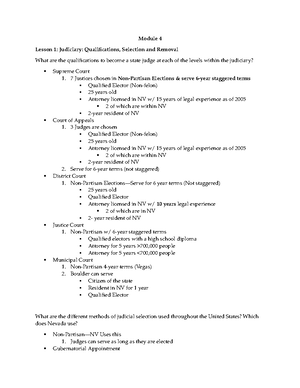 Module 1 notes part 2 - Summary Nevada Constitution - Origins and ...