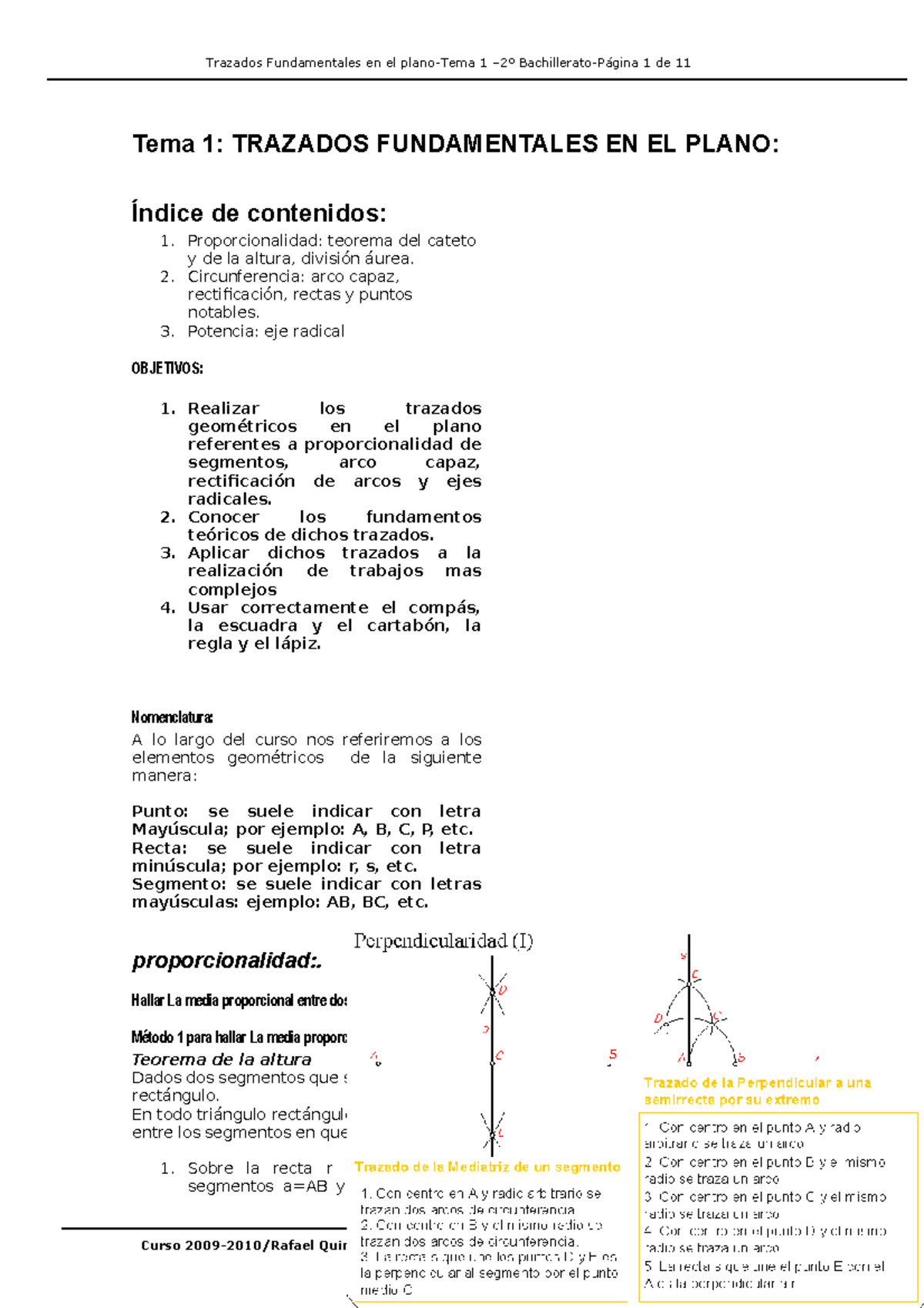 TEMA 1 trazados fundamentales en el plano 2o bac 2011-2012 - Tema 1: TRAZADOS FUNDAMENTALES EN ...