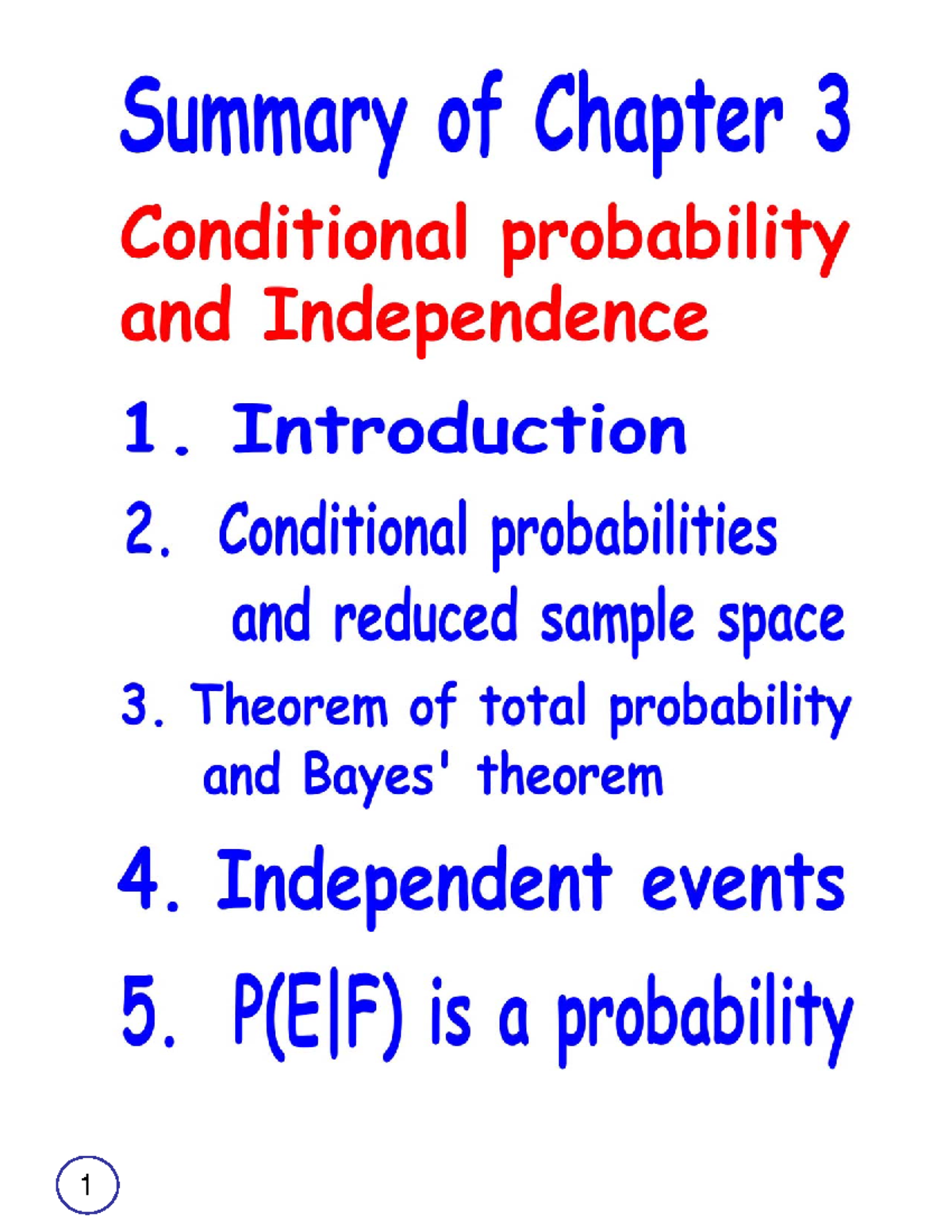 St2131 3 - SEM2 - Summary of Chapter 3 Conditional Probability and ...