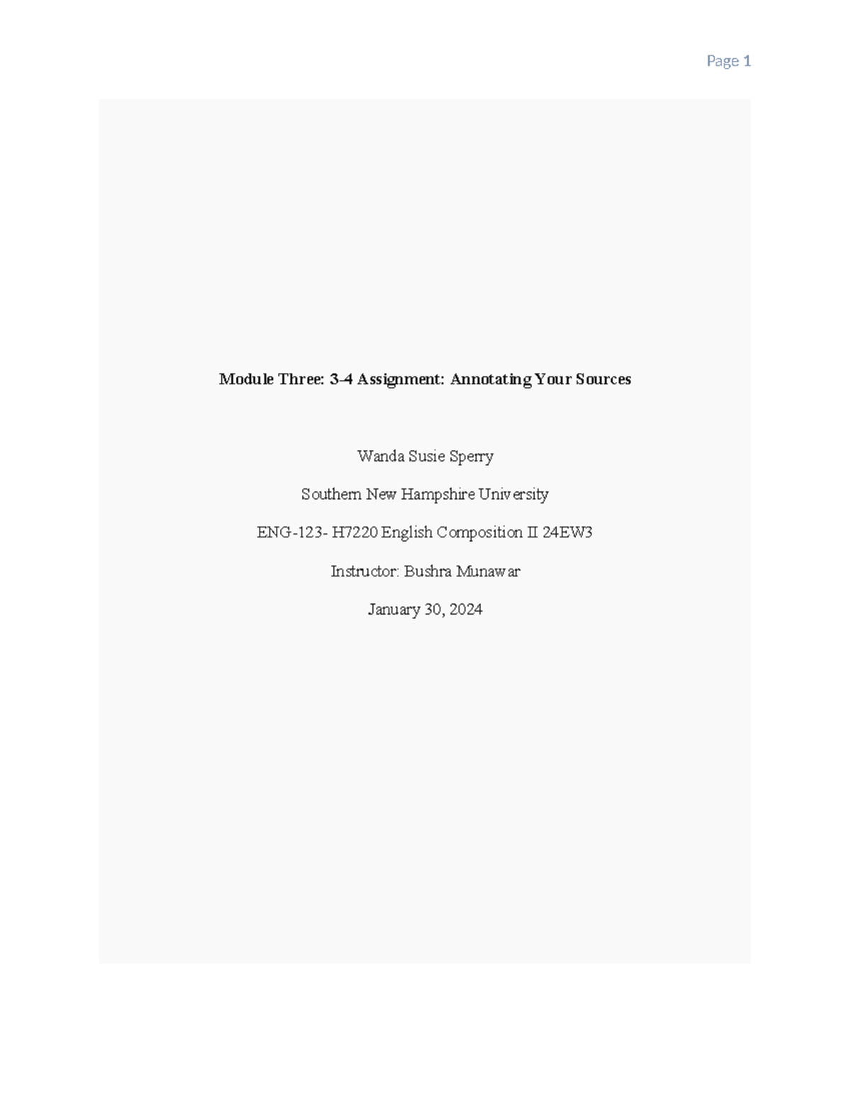 ENG 123 Module Three 3-4 Assignment Annotating Your Sources 2-6-2024 - Module Three: 3-4 ...