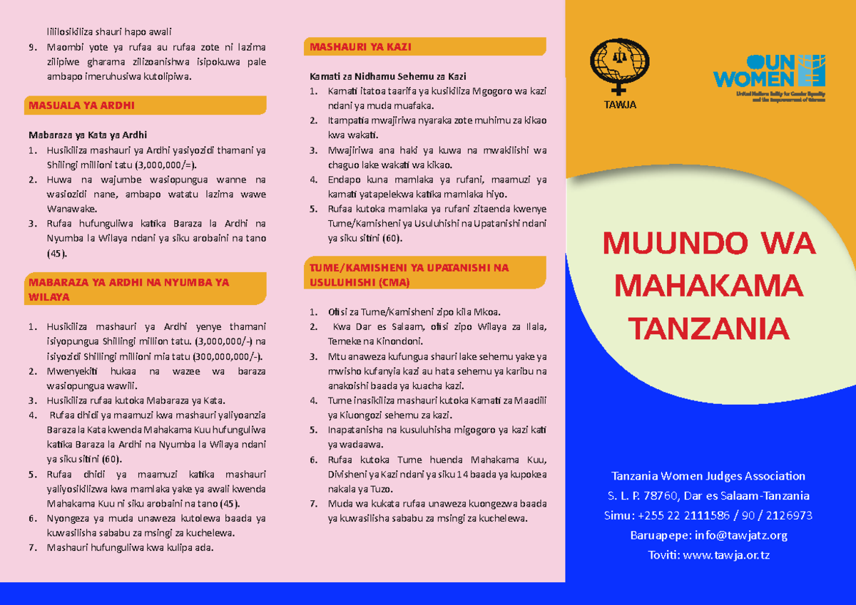 Muundo wa Mahakama Tanzania - TAWJA MUUNDO WA MAHAKAMA TANZANIA ...