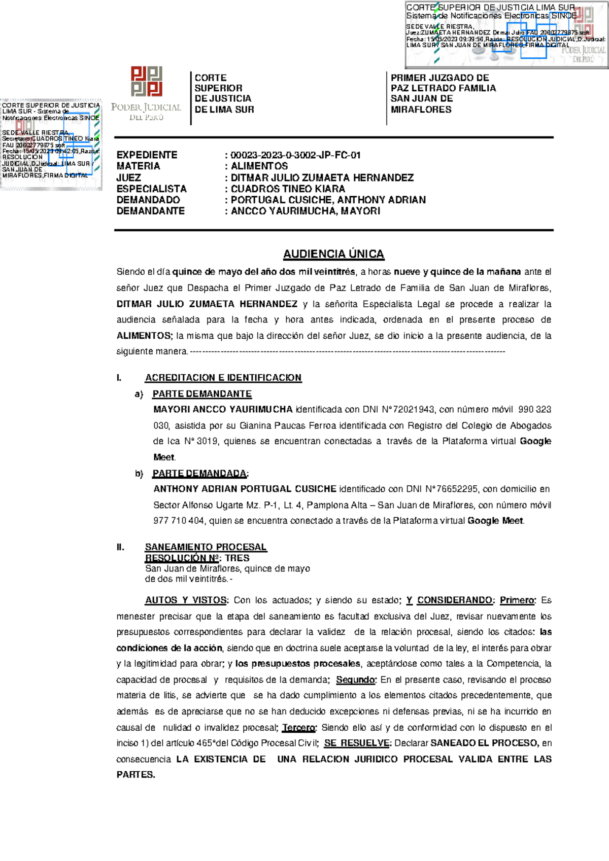 Exp - expediente del poder judicial - CORTE SUPERIOR DE JUSTICIA DE ...