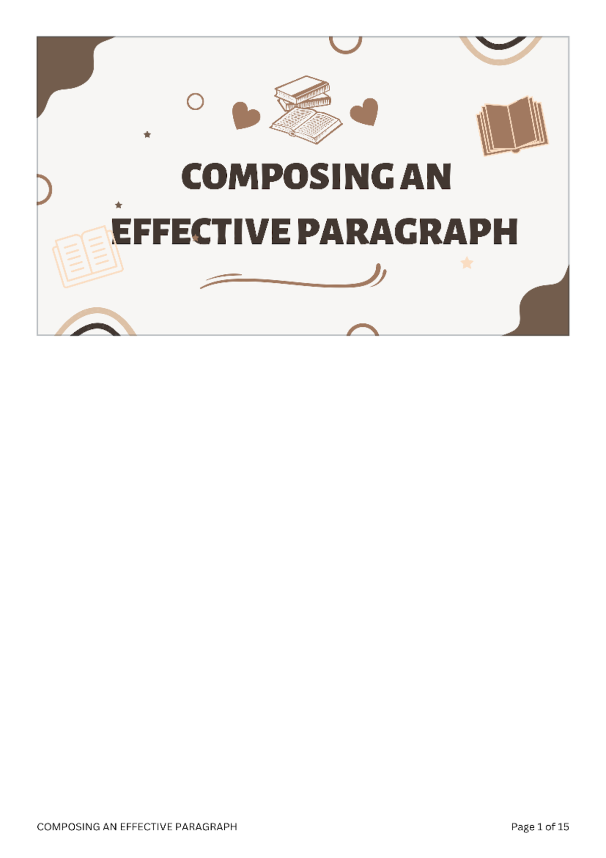Composing AN Effective Paragraph - Bachelor of Secondary Education ...