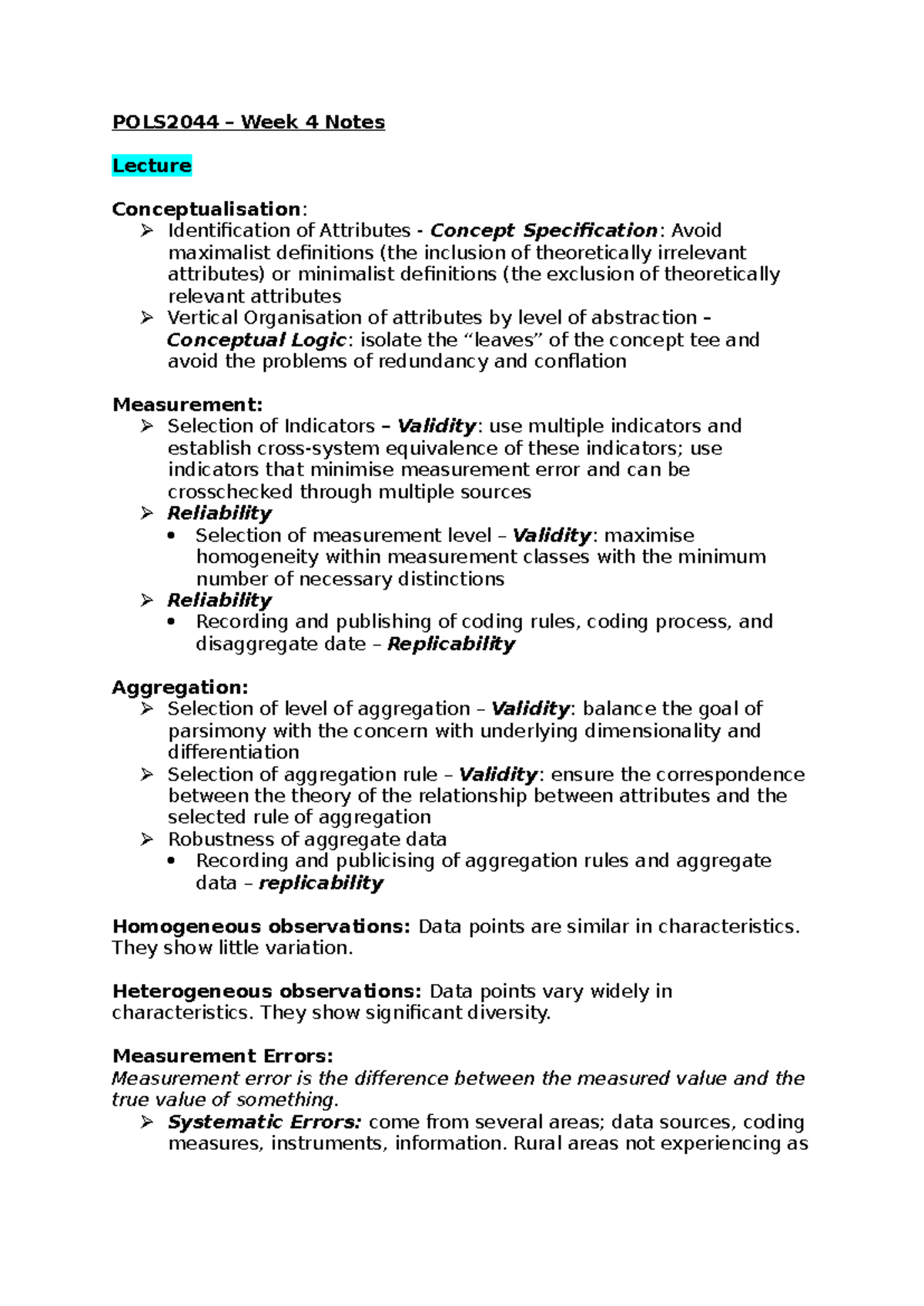POLS2044 – Week 4 Notes - POLS2044 – Week 4 Notes Lecture ...