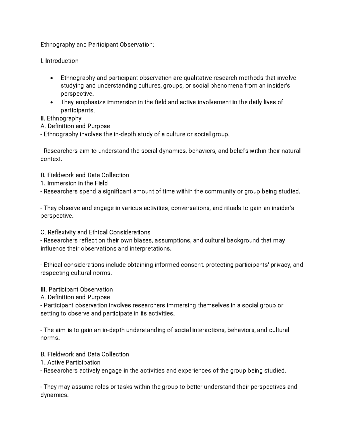 Ethnography and Participant Observation - Introduction Ethnography and ...