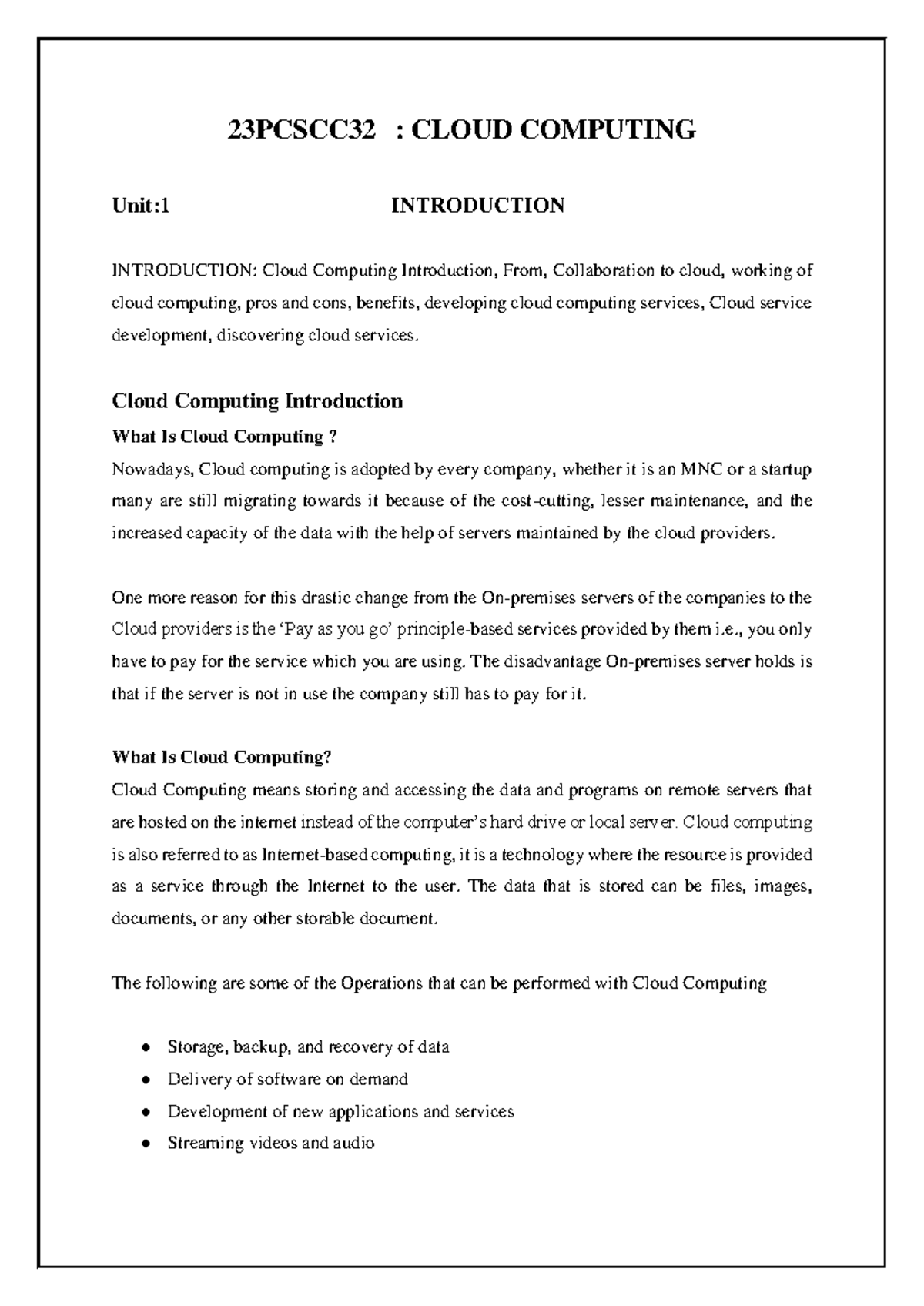 23 Pcscc 32 - Cloud computing unit 1 , M. Sc computer science, 3ed ...