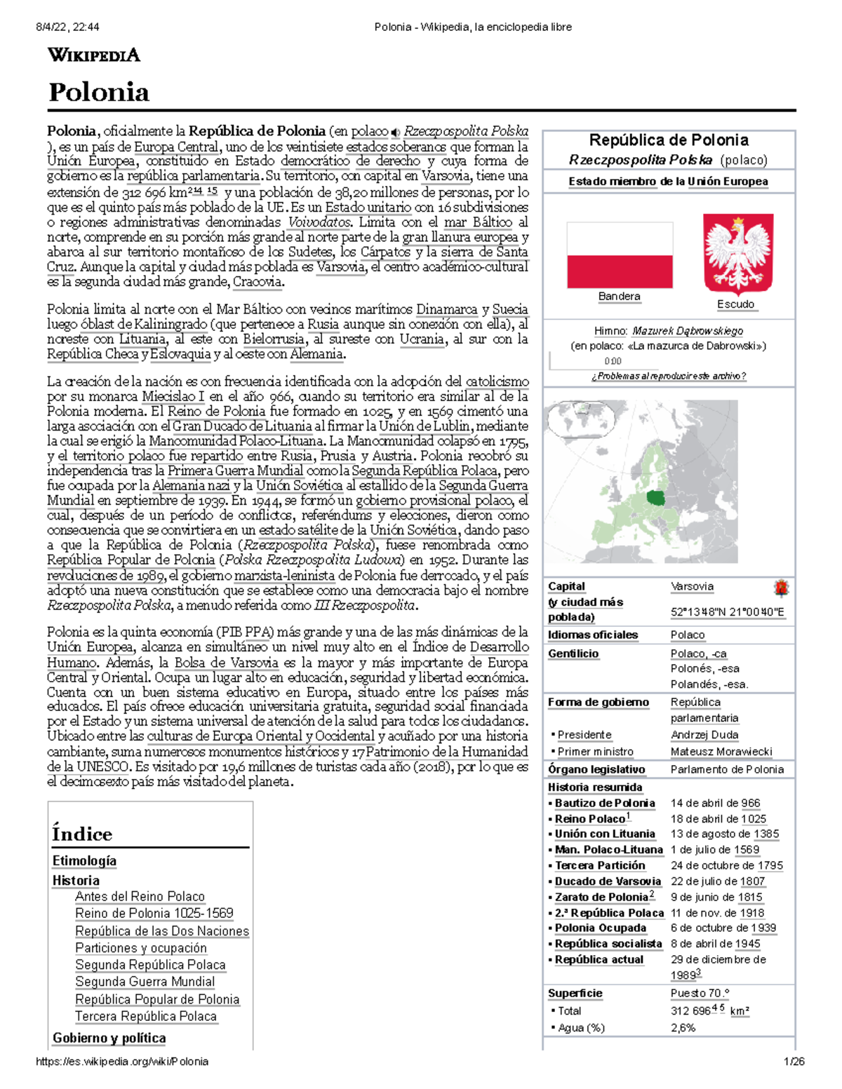 Polonia - Wikipedia, la enciclopedia libre - República de Polonia ...