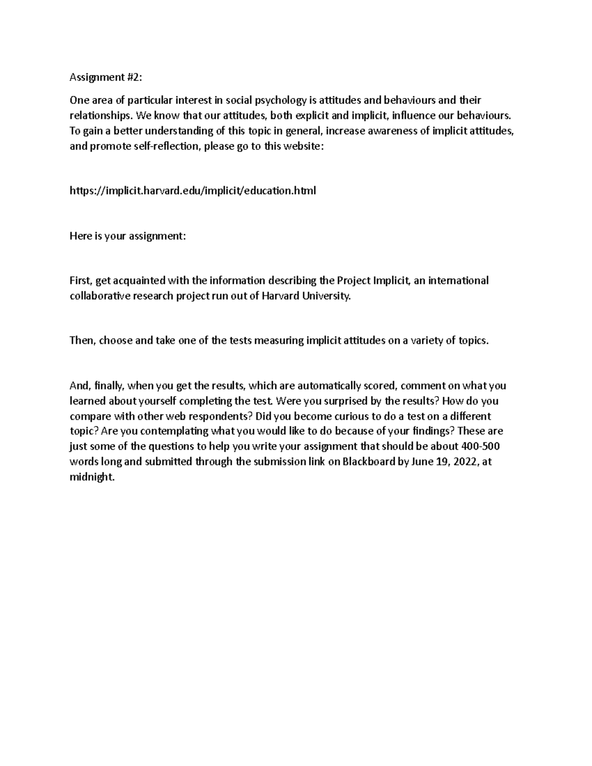 Assignment 2 - Assingment 2 - Assignment #2: One area of particular ...