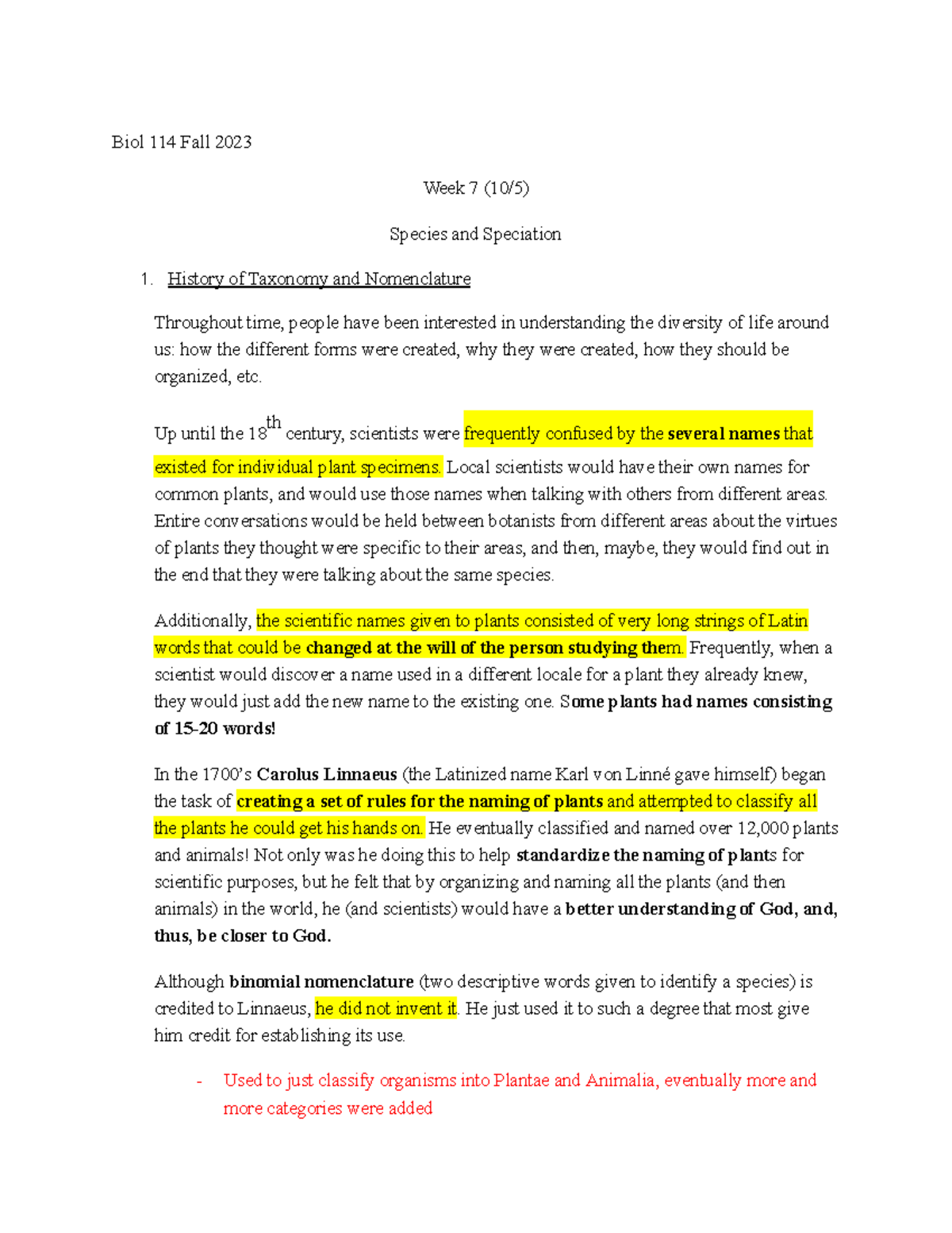 10.5 - Species and Speciation - Biol 114 Fall 2023 Week 7 (10/5) Species and Speciation 1 ...