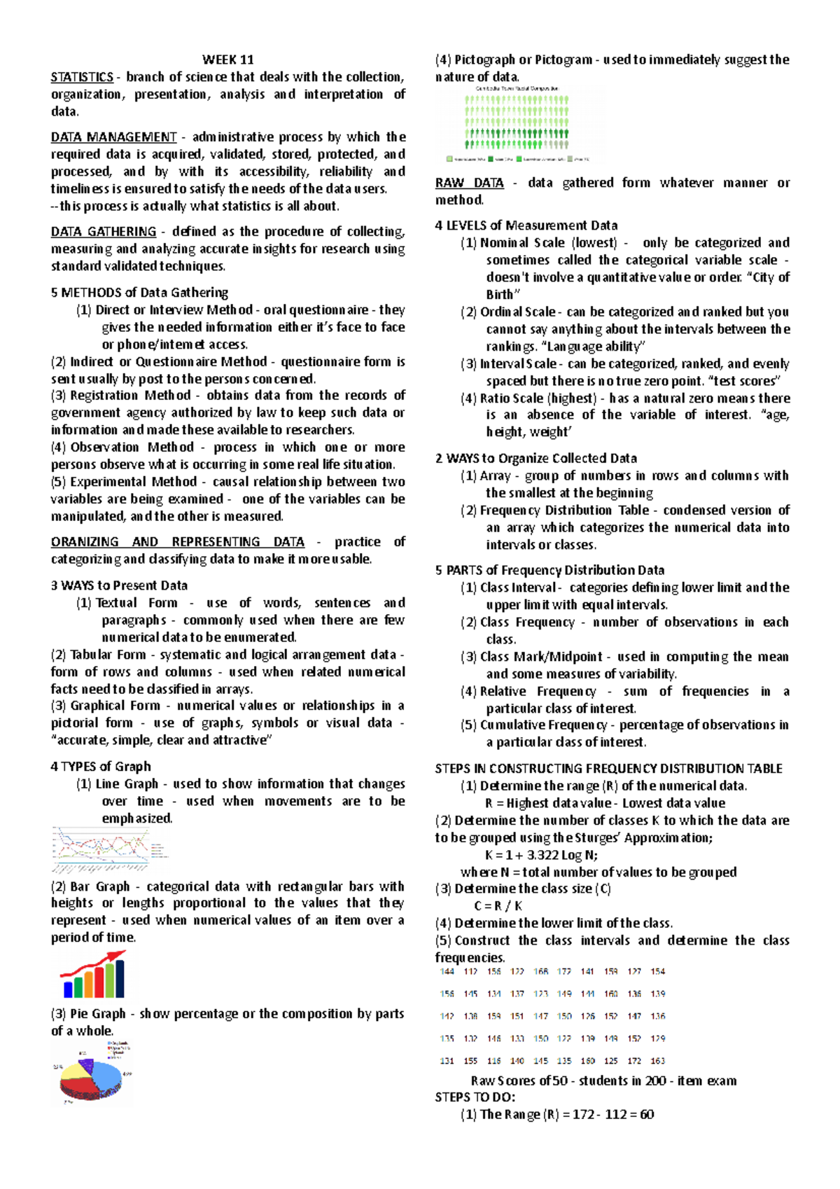 MMW Finals - Mathematics in the Modern World - WEEK 11 STATISTICS ...