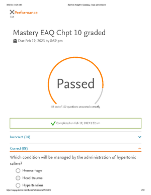 EAQ Medsurg 1 - eaq quiz - Exit Performance Chapter 12 Mastery Quiz ...