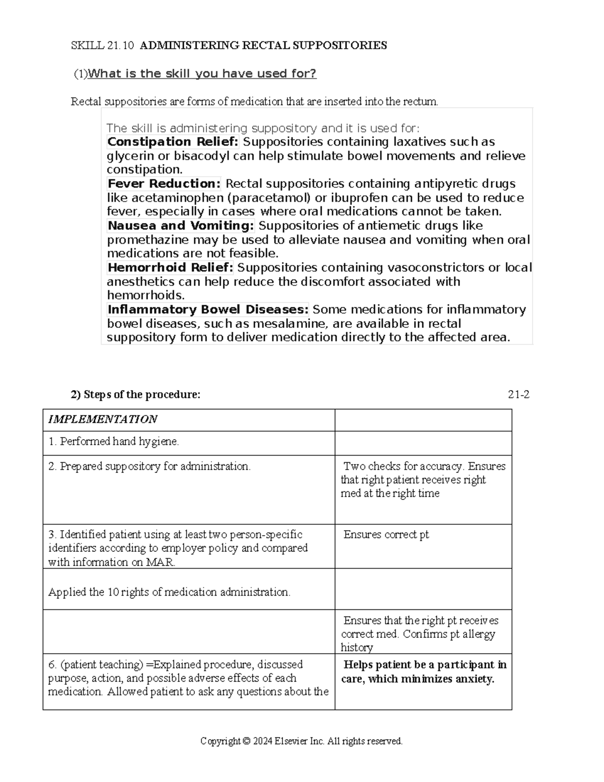 Rectal Suppositories - will help - SKILL 21 ADMINISTERING RECTAL ...