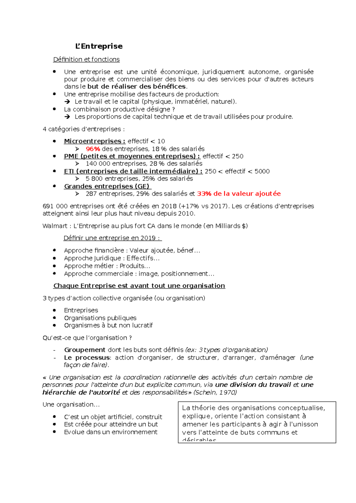 L’Entreprise - Notes de cours L’Entreprise - L’Entreprise Définition et ...