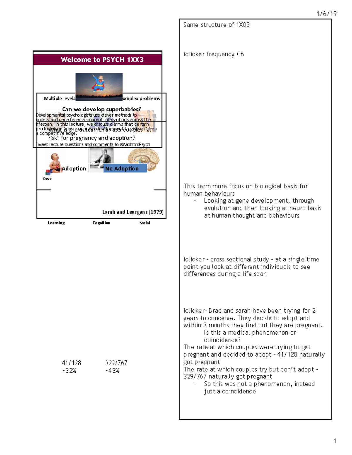 Development 1 and 2 - Lecture notes 1 - 1/6/19 Same structure of 1X03 ...