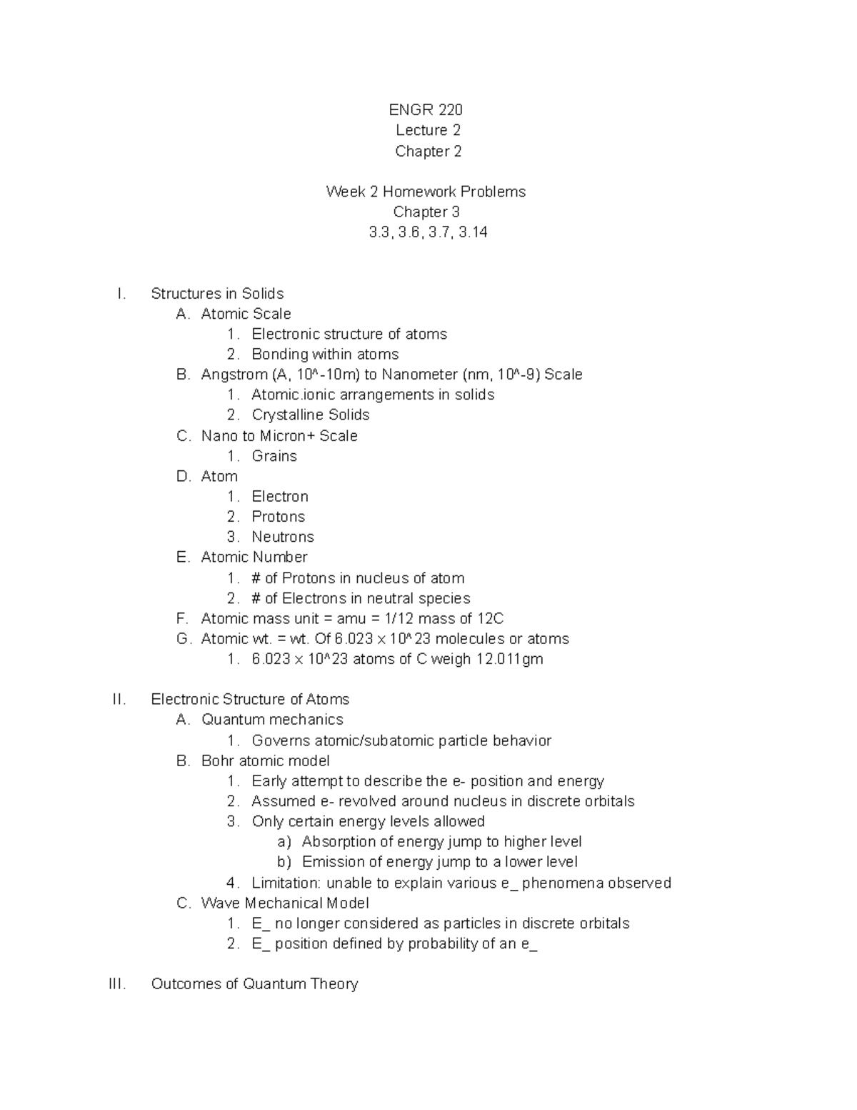Lecture 2 - Chapter 2 - ENGR 220 Lecture 2 Chapter 2 Week 2 Homework ...