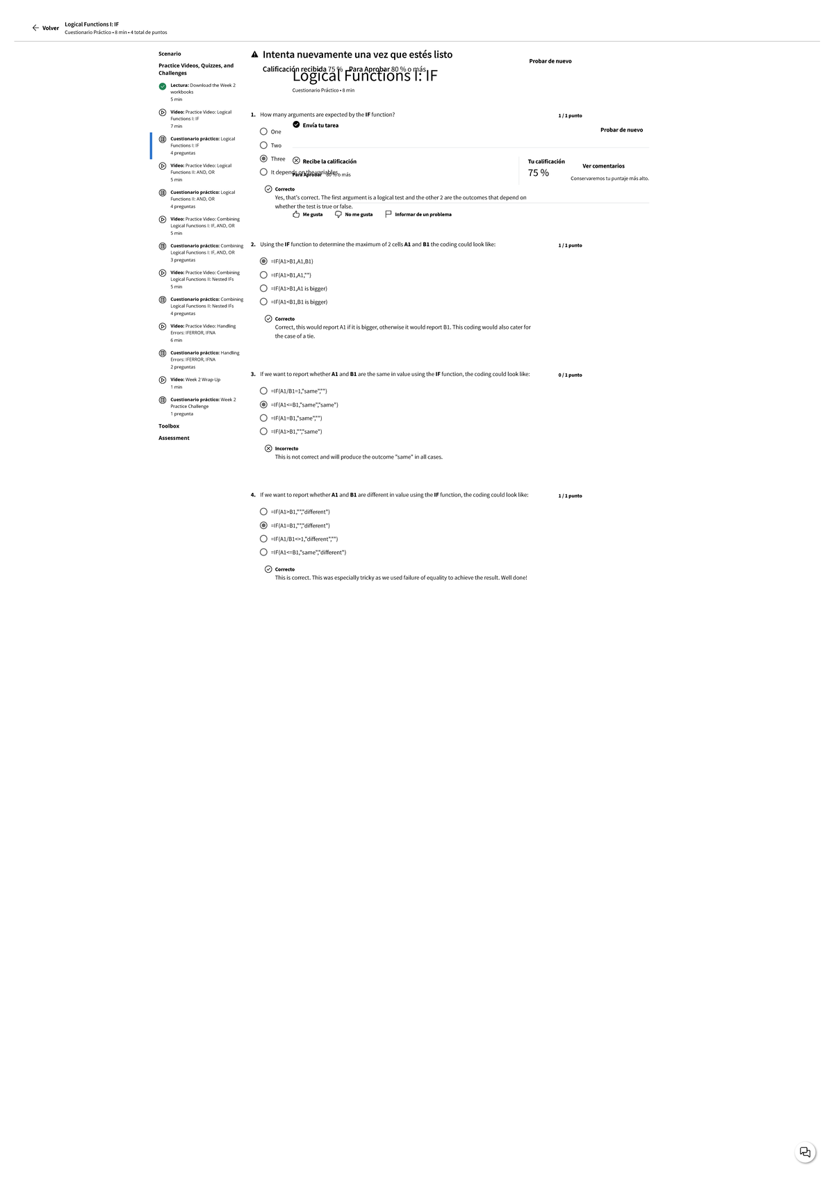 Logical Functions I If Coursera Scenario Practice Videos Quizzes And Challenges Toolbox 6347