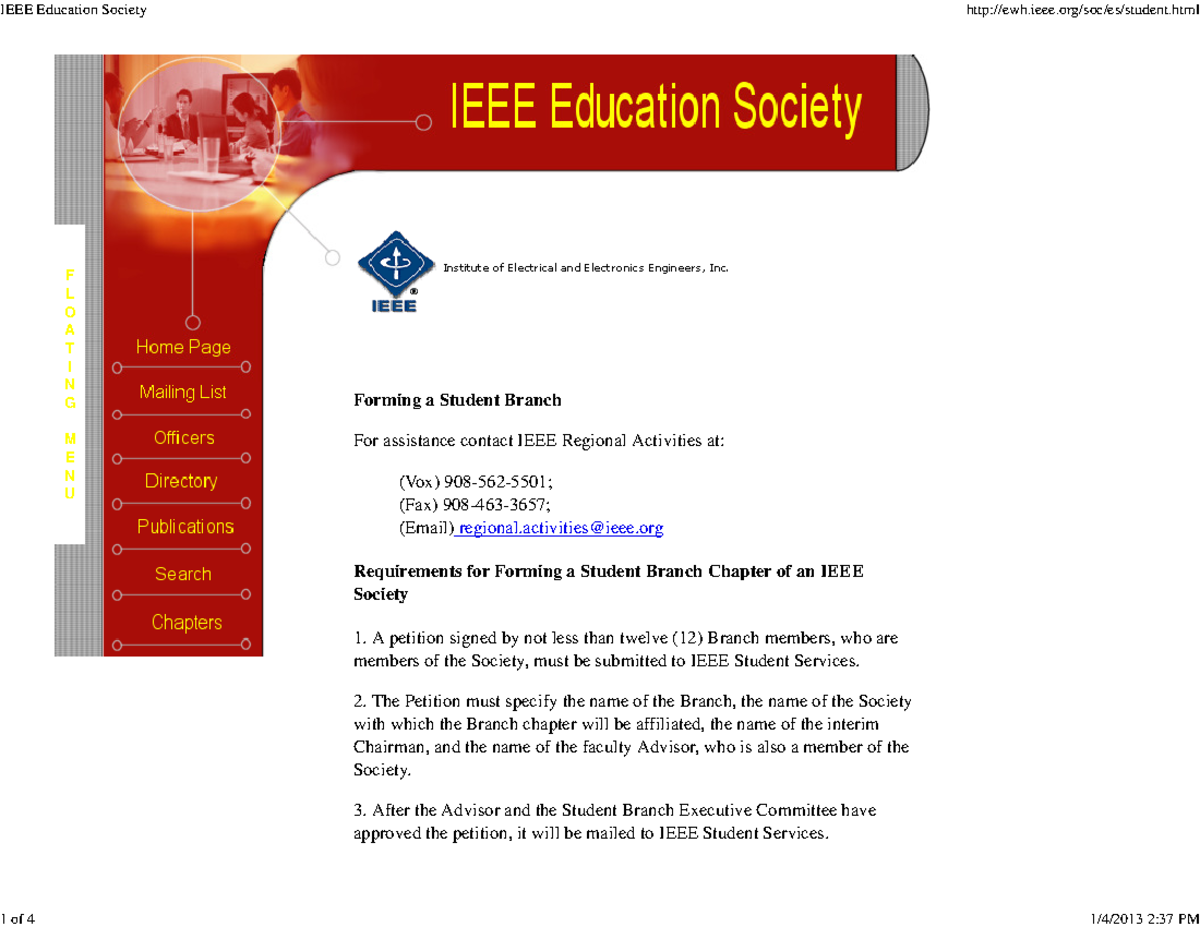 IEEE Education Society - Forming a Student - Studocu
