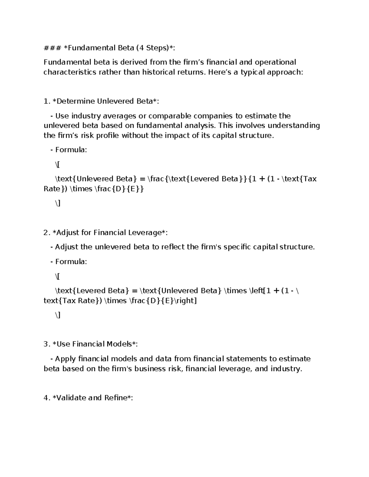 Fundamental beta and historical beta - Fundamental Beta (4 Steps ...