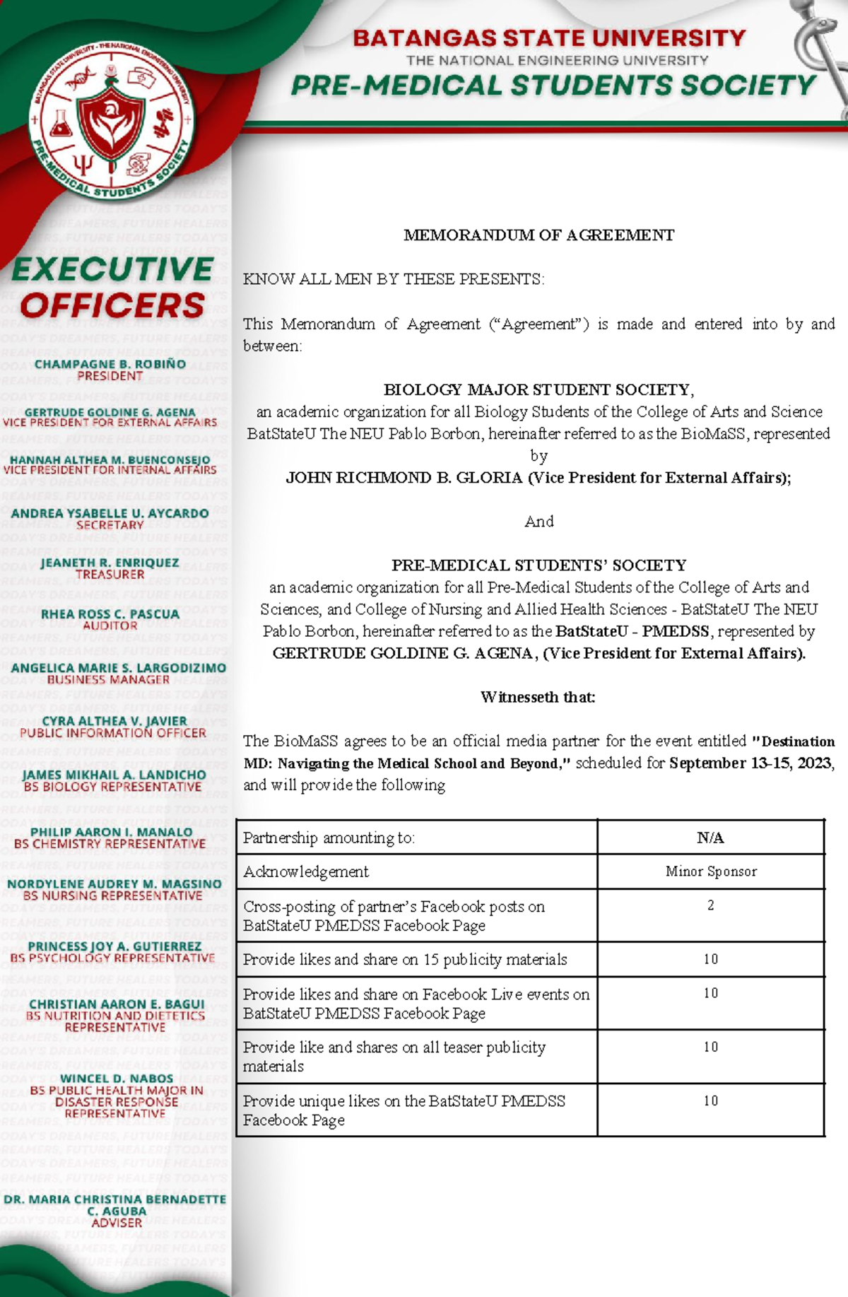 MOA LUNG Package - Pmeds - MEMORANDUM OF AGREEMENT KNOW ALL MEN BY ...