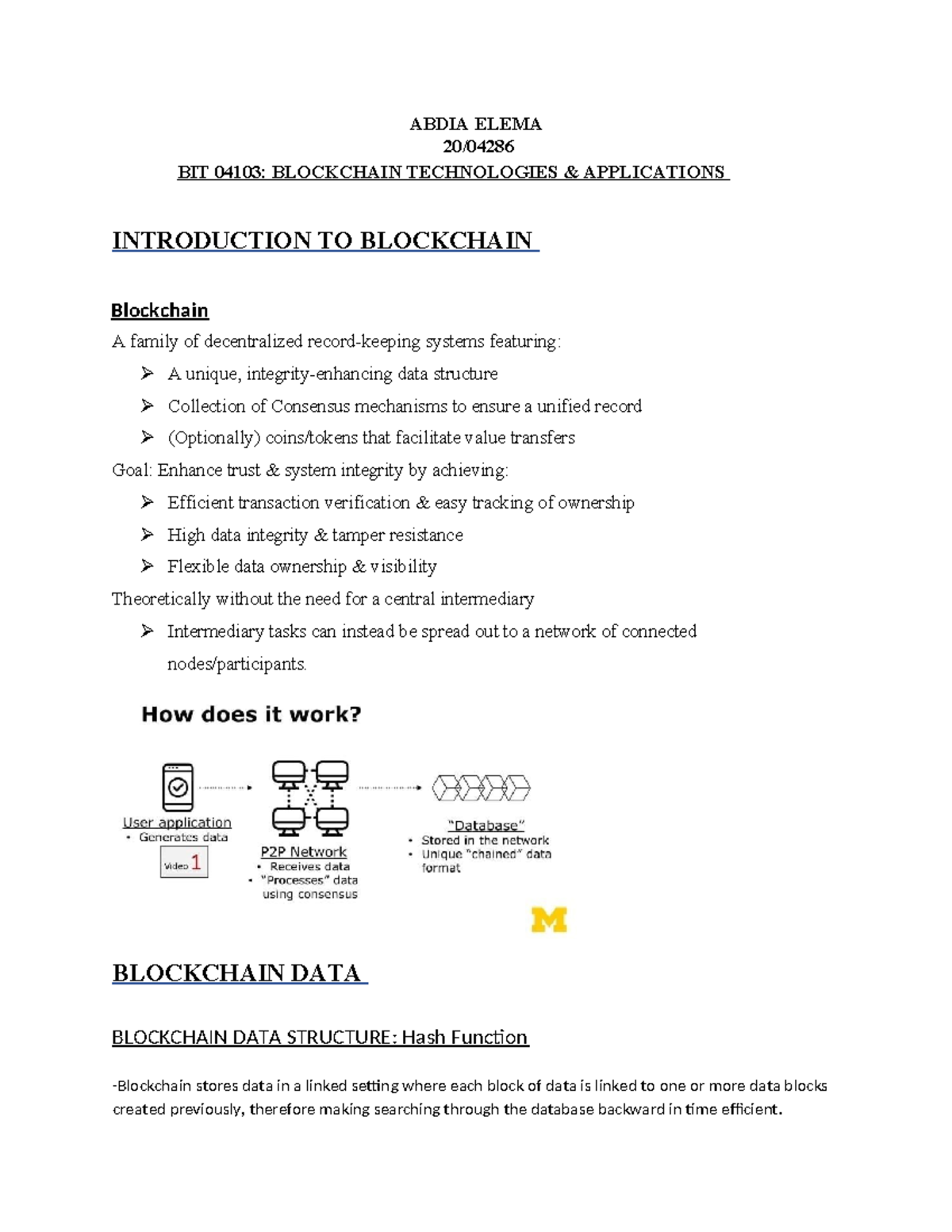 Abdia Elema Intro To Blockchain Assignment - ABDIA ELEMA 20/ BIT 04103: BLOCKCHAIN TECHNOLOGIES ...