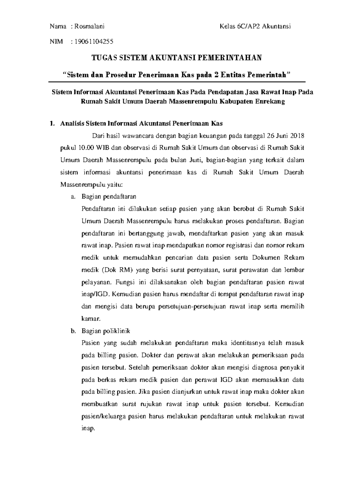 Contoh Analisis Sistem Penerimaan Kas pada Entitas Pemerintah - Jurusan ...
