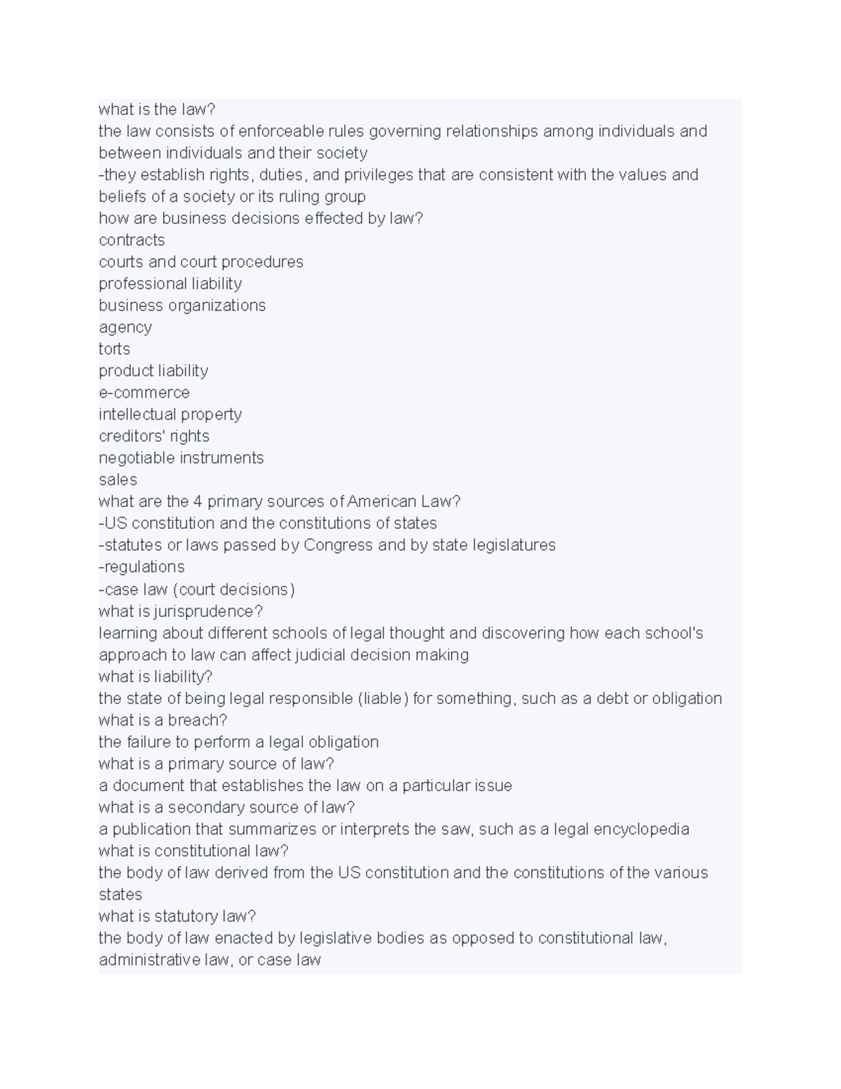 BUSI 310 - 2023-03-11T091043 - what is the law? the law consists of ...