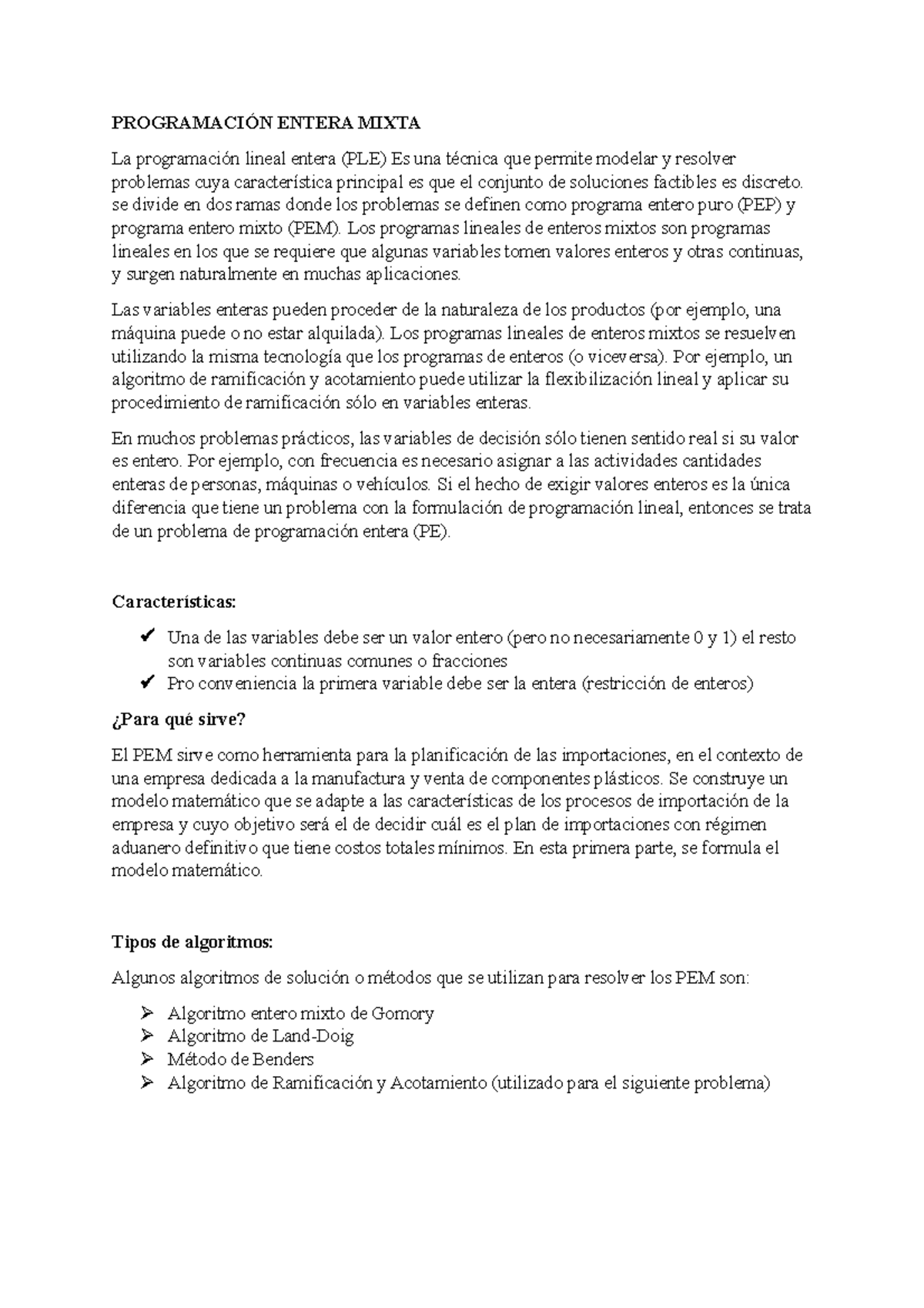 Programacion Entera Mixta - PROGRAMACIÓN ENTERA MIXTA La programación ...