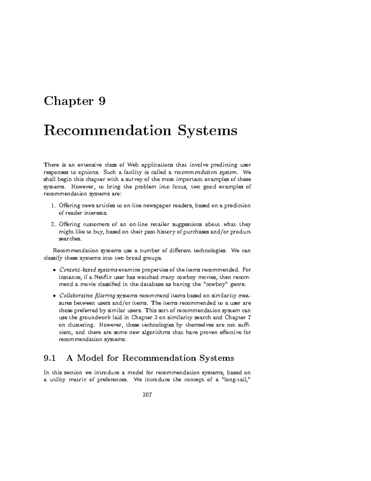 Ch9-Recommendation-Systems - Chapter 9 Recommendation Systems There is ...
