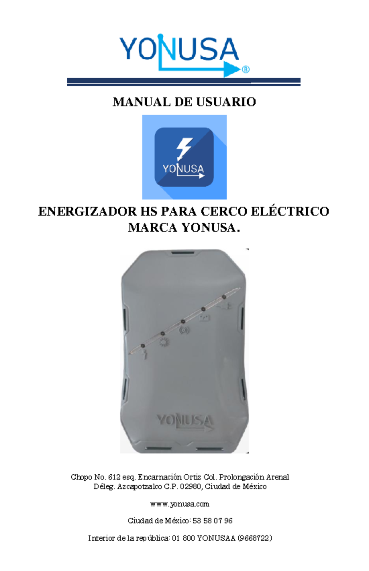 Manual de Usuario Sysnghs - ENERGIZADOR HS PARA CERCO ELÉCTRICO MARCA ...