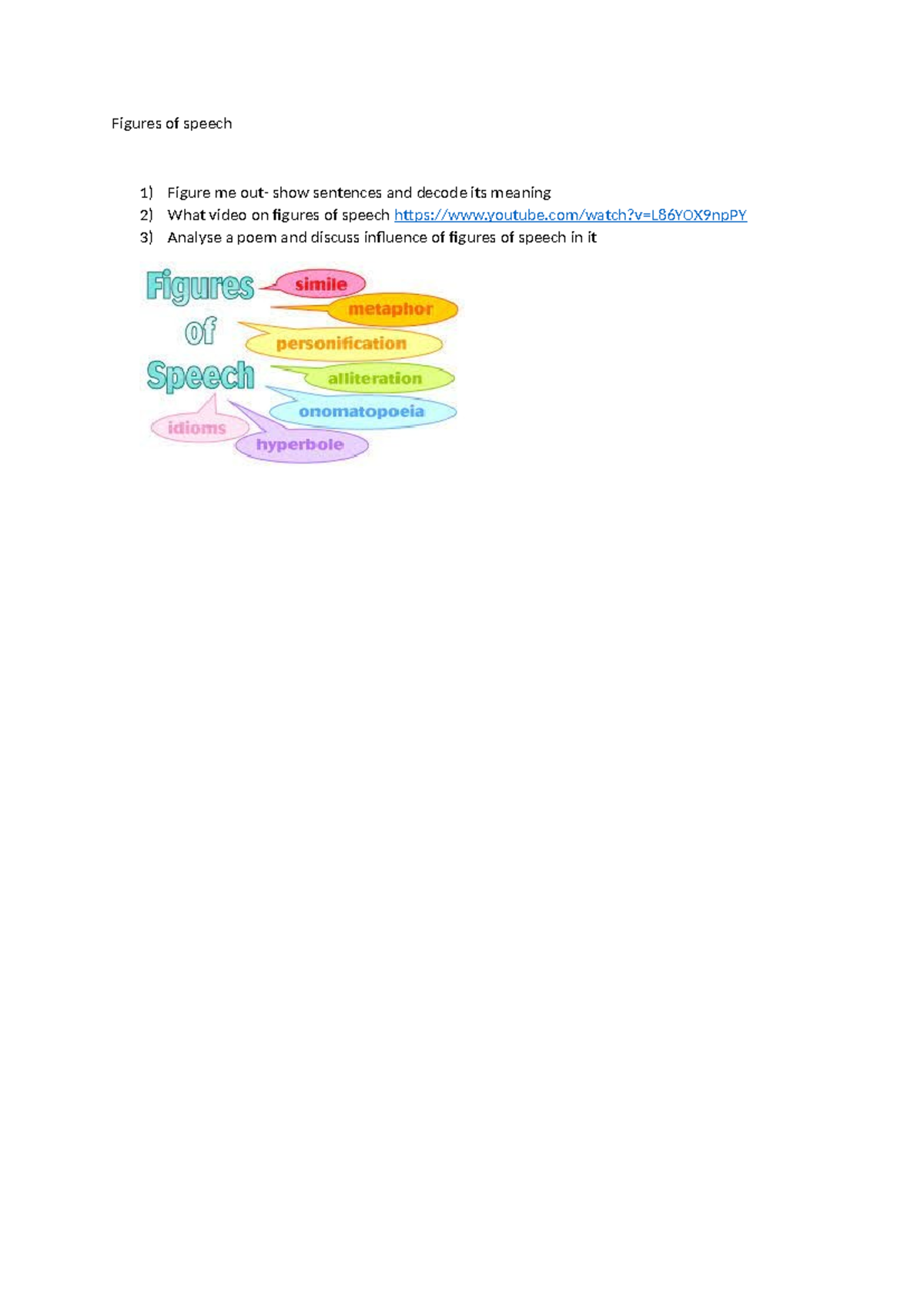 Figures of speech - English A: Language and Literature SL - Studocu