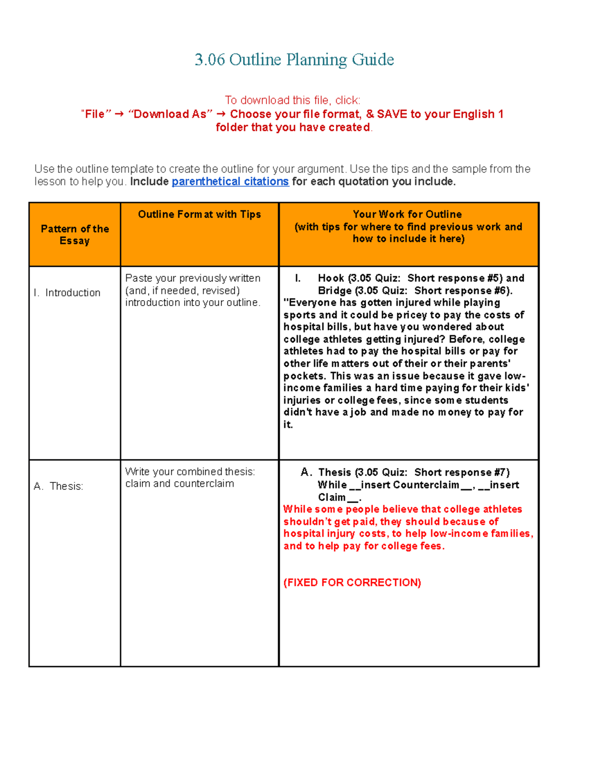 Copy of 3 - MEOOOWW - 3 Outline Planning Guide To download this file ...