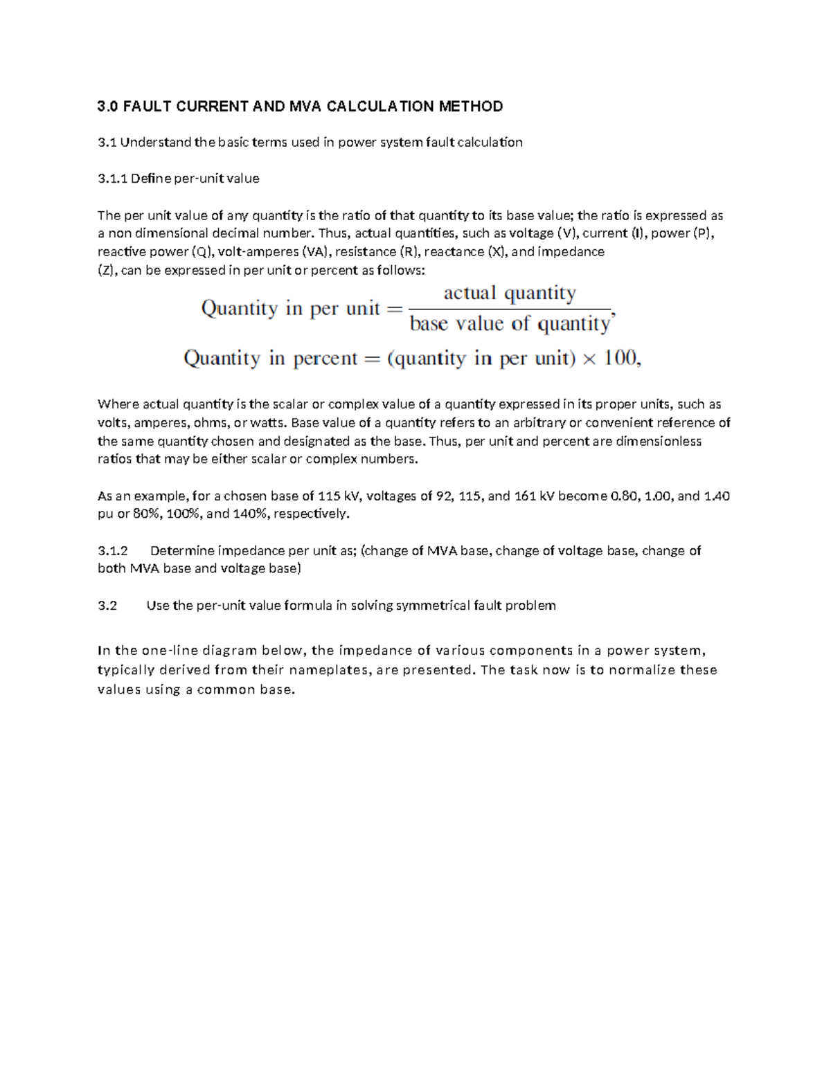 Chapter 3 - 3 FAULT CURRENT AND MVA CALCULATION METHOD 3 Understand the ...