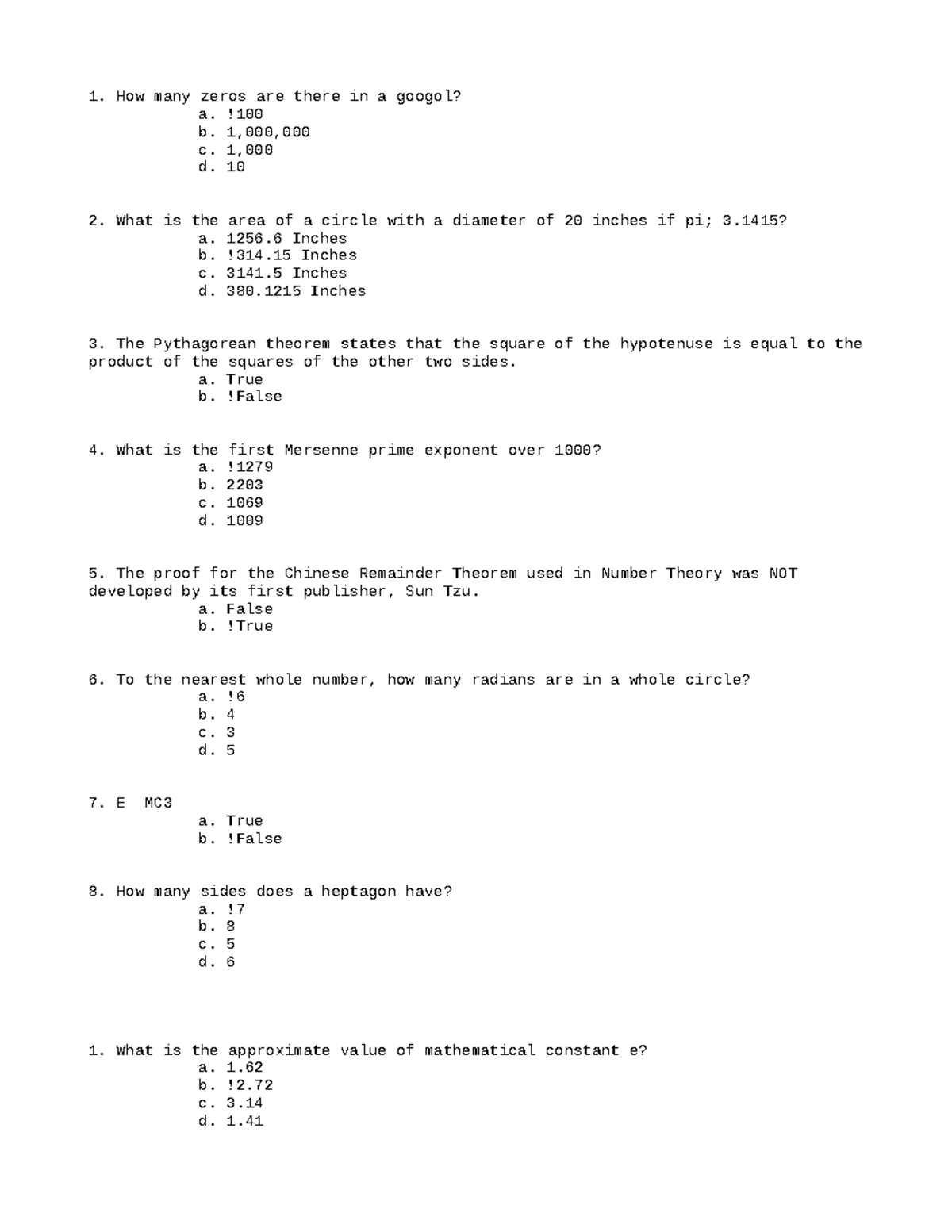 671405924 Arch267 Image 4 - How many zeros are there in a googol? a.! b ...