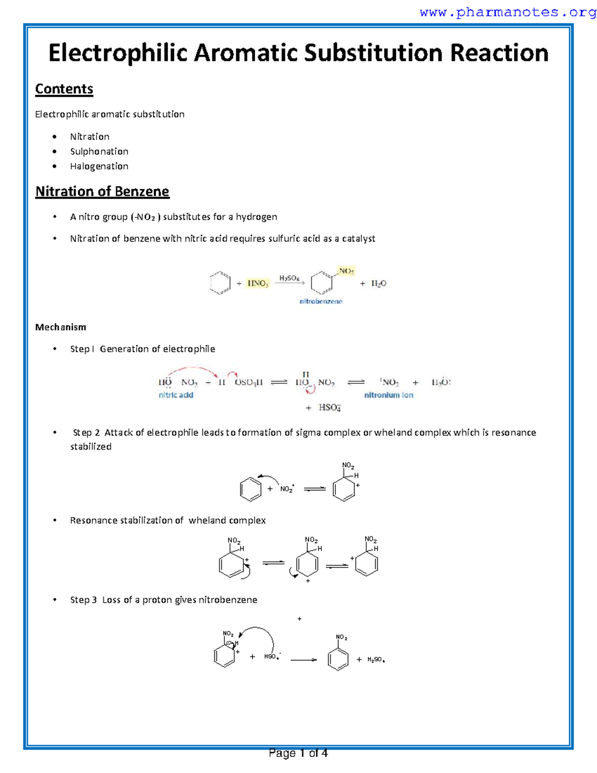 Nitration Electrophilic Aromatic Substitution Reaction - Electrophilic ...