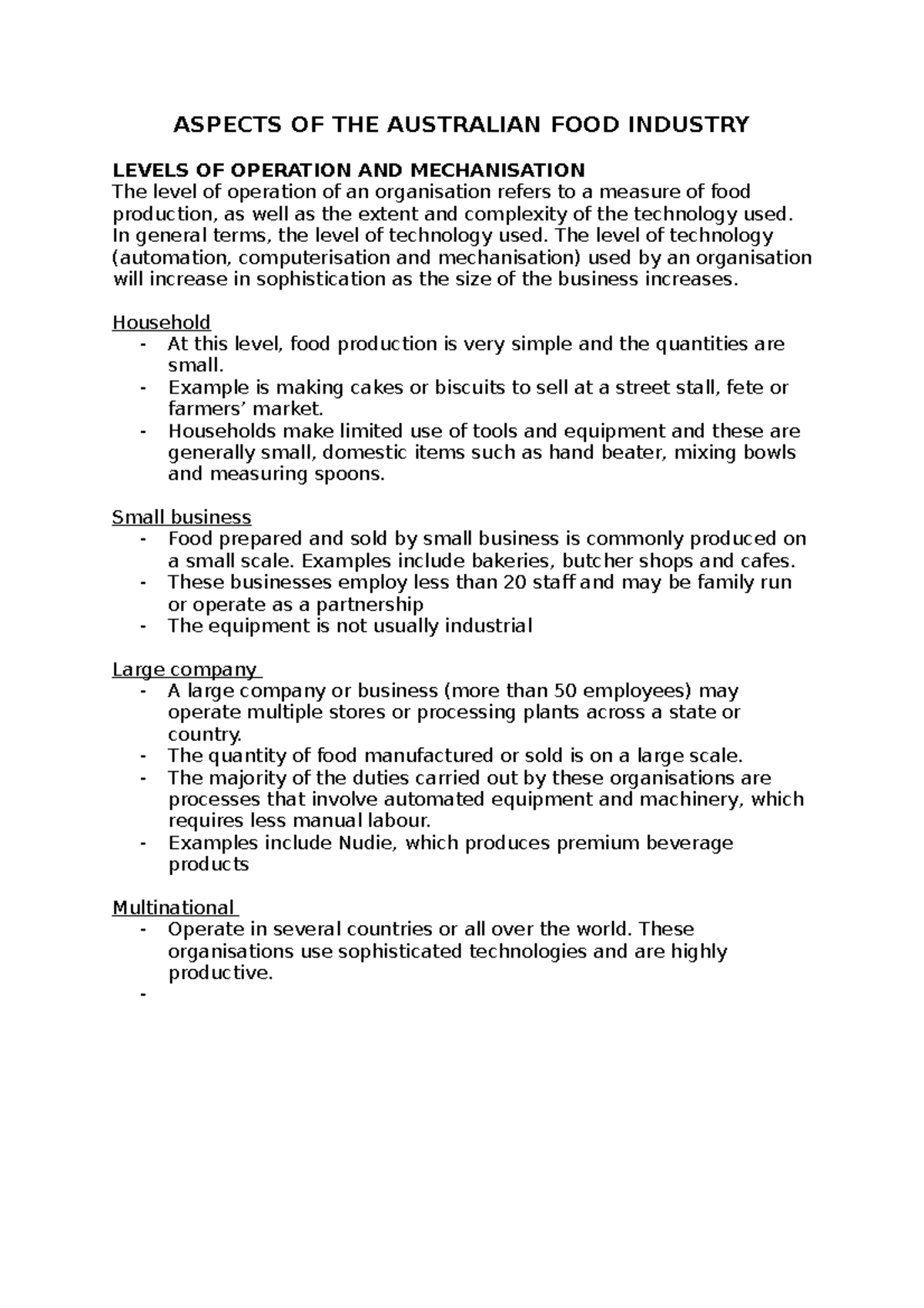 FOOD TECH - Notes 1 ( food product development) - ICT40215 - TAFE NSW ...