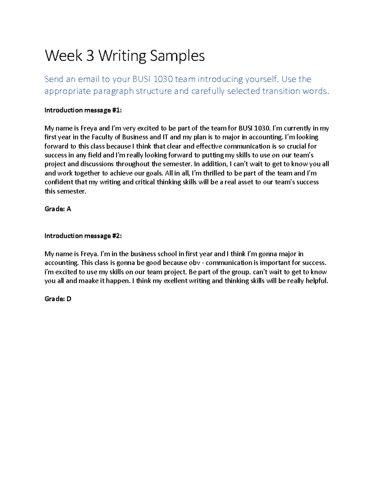 Iconoriginal - samplesssss - Week 3 Writing Samples Send an email to ...