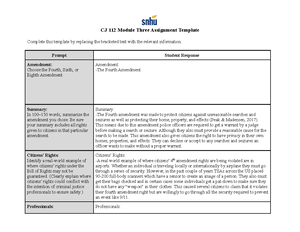 CJ 112 Module Four Assignment - Functions and Processes Related to ...
