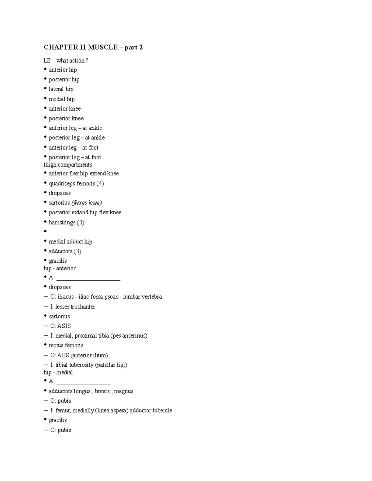Anat 10 - muscles 2 anatomy class notes - CHAPTER 11 MUSCLE – part 2 LE ...