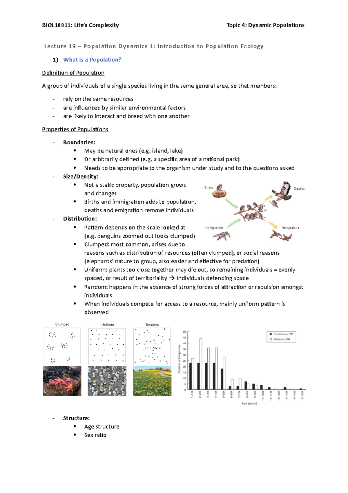 Module 4 Lectures: Dynamic Populations - Lecture 19 – Population ...