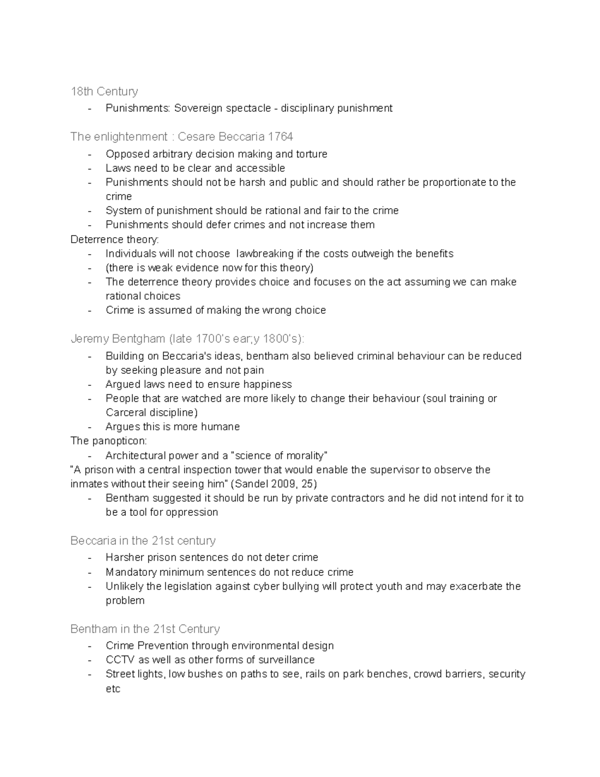 Module 4 Lecture Notes Criminology 1615 18th Century Punishments