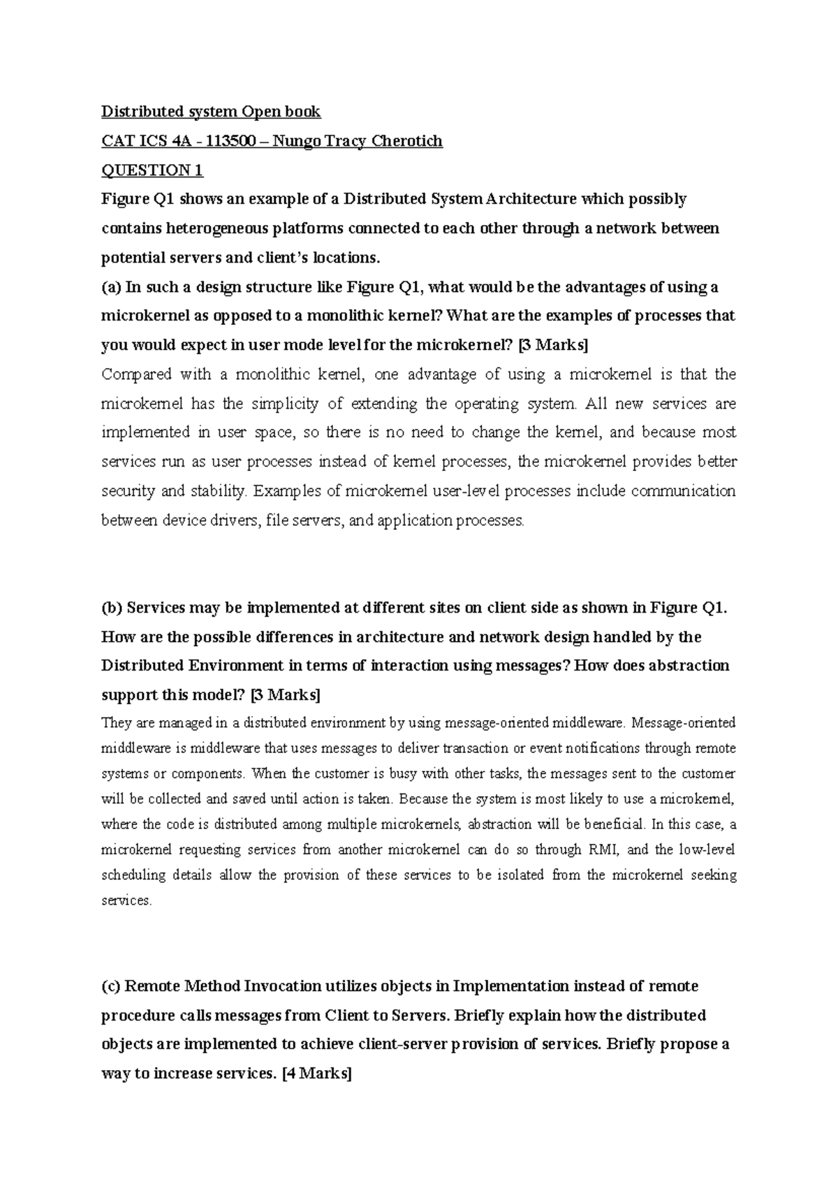 Group 4A – 113500 - Distributed system Open book CAT ICS 4A - 113500 ...