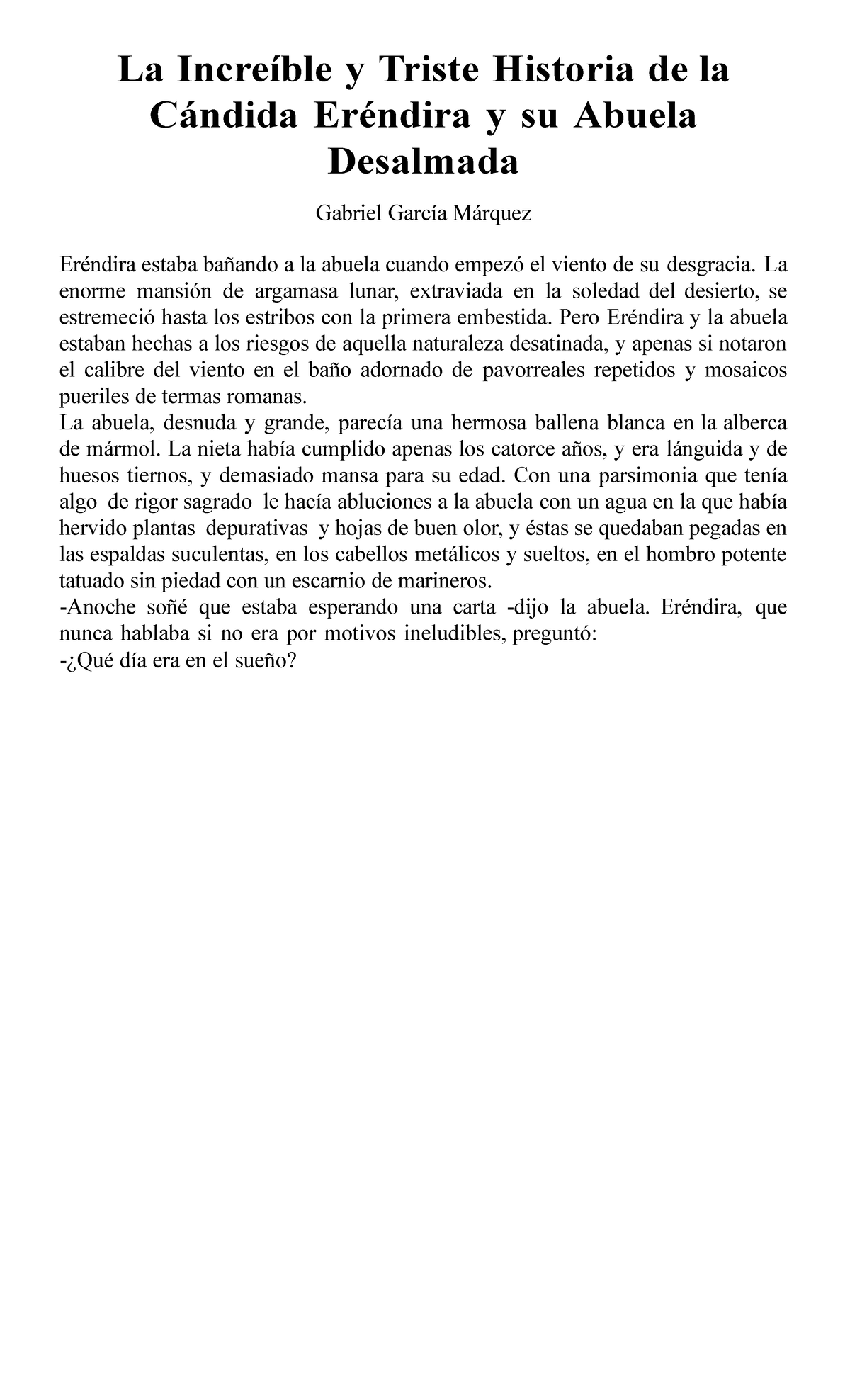 Candida Erendira - LIBRO - La Increíble y Triste Historia de la Cándida ...