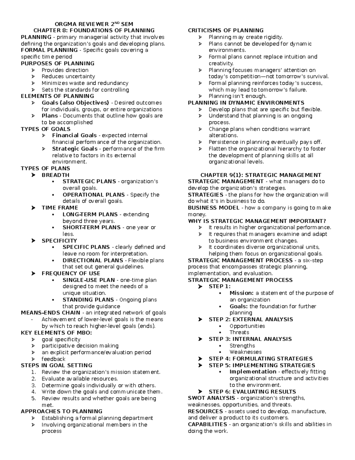 Orgma Reviewer 2ND SEM - ORGMA REVIEWER 2ND SEM CHAPTER 8: FOUNDATIONS ...